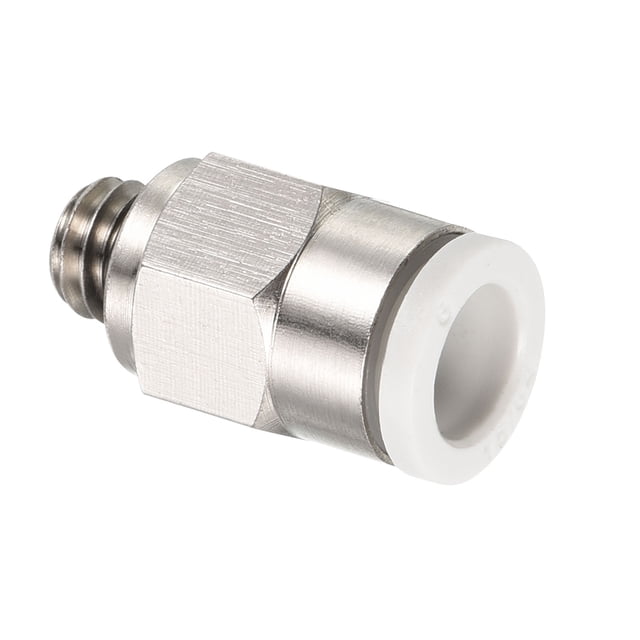 Uxcell M6 Push to Fit 6mm OD Hose Connect Fittings, White & Silver Tone ...
