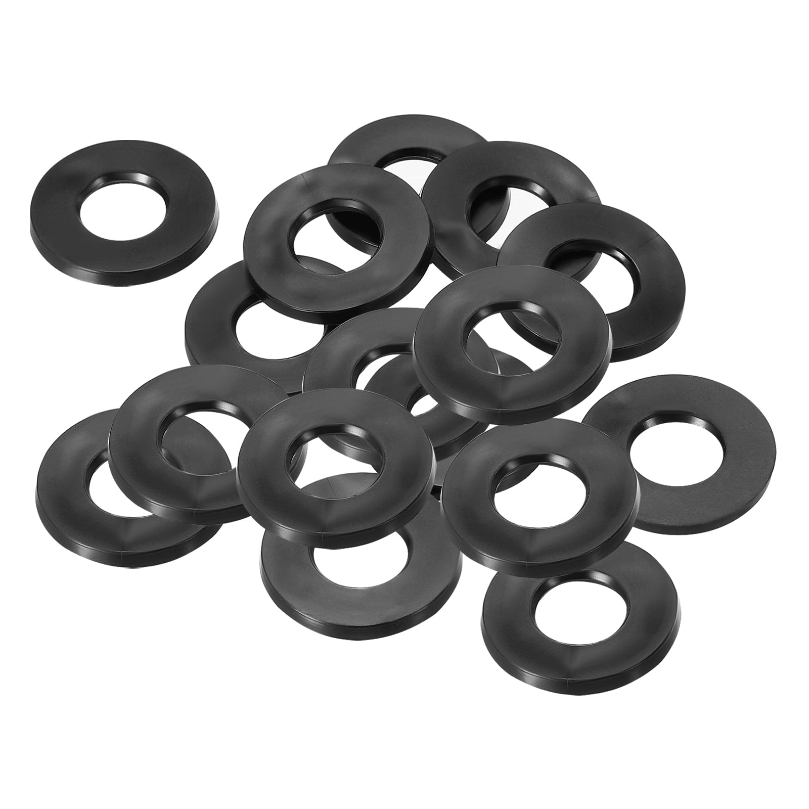 Uxcell M6 Rubber Flat Washer 6mm ID 16mm OD 1.5mm Thick Sealing Spacer Gasket Ring,Black, 16 ...