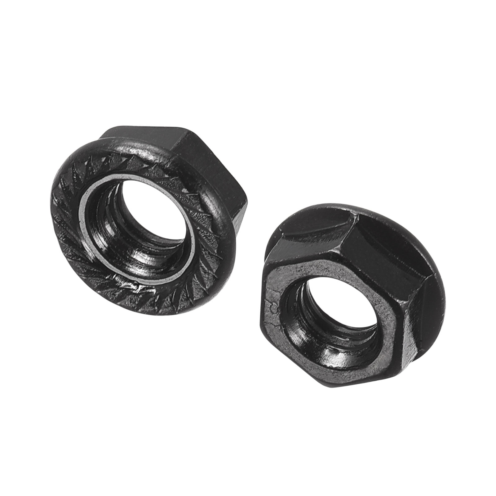 Uxcell M6 Serrated Flange Hex Lock Nuts, Carbon Steel Black Oxide ...