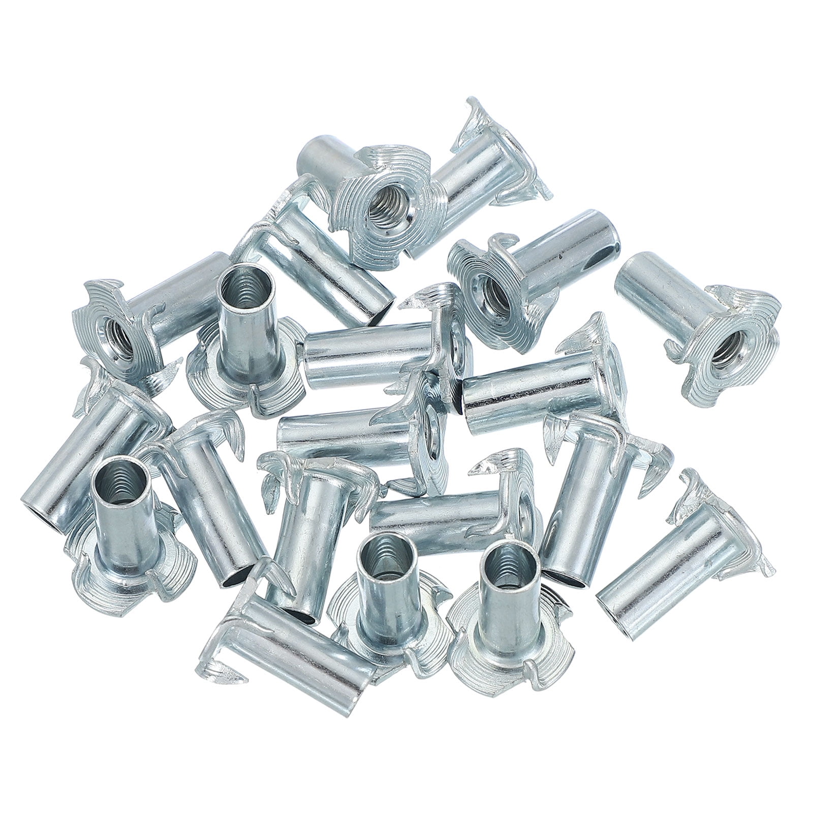 Uxcell M6 T-Nuts, Zinc Plated Steel 4-Pronged Tee Blind Nut 20 mm ...
