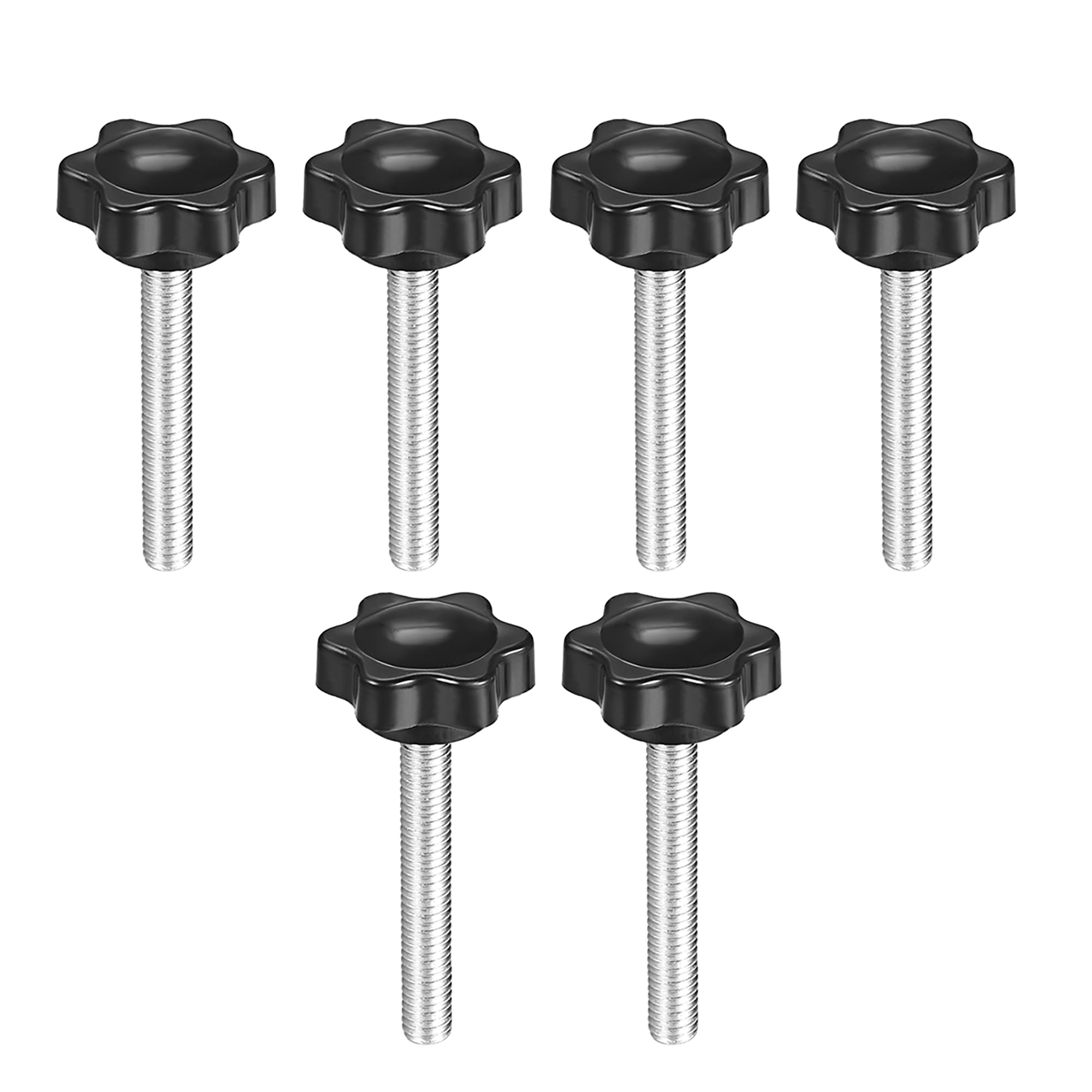 Uxcell Plum Hex Shaped Clamping Screw Knob Male Thread Plastic Silver ...