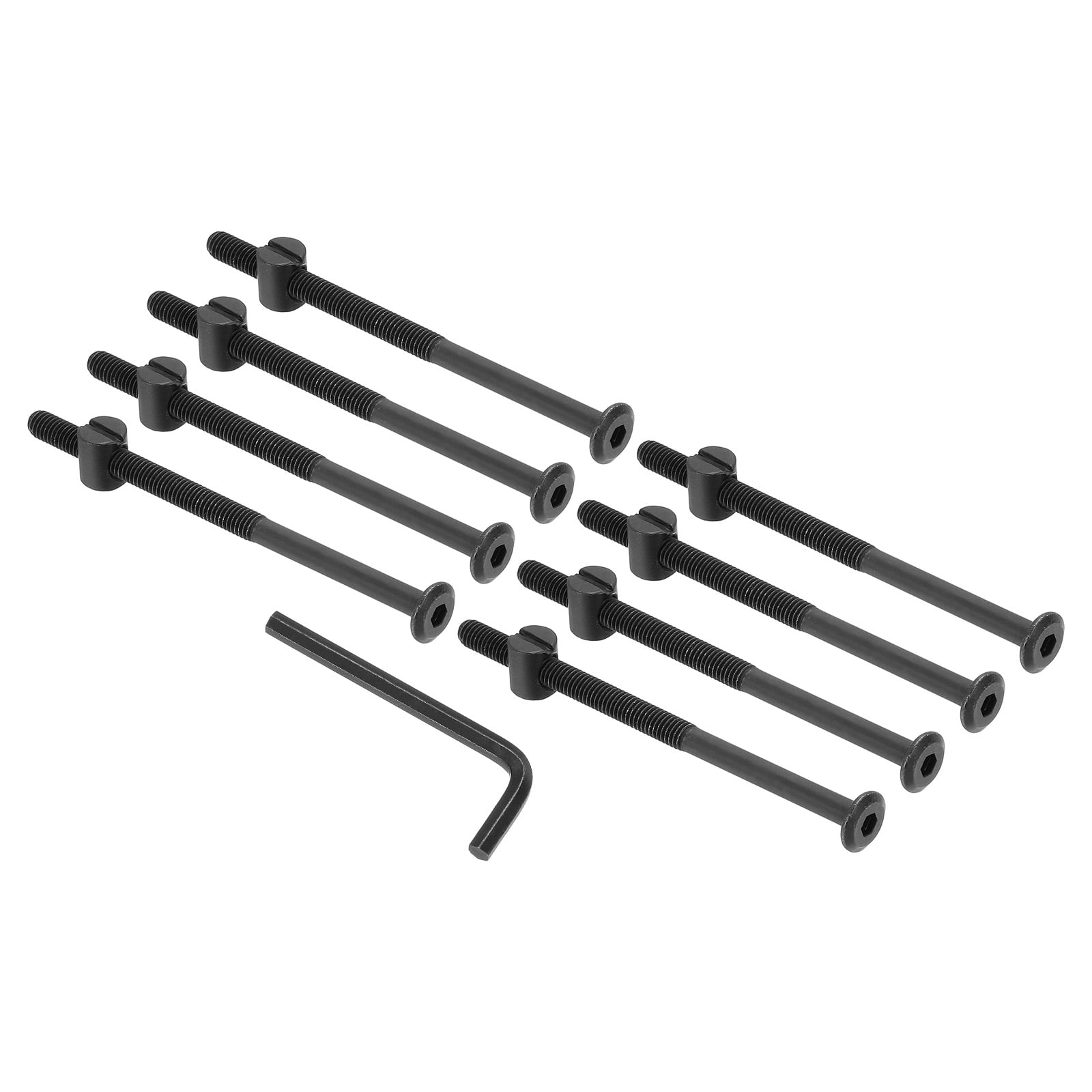 Uxcell M6 x 100mm Bunk Bed Bolts, 8Pcs Hex Socket Screws Nuts with ...