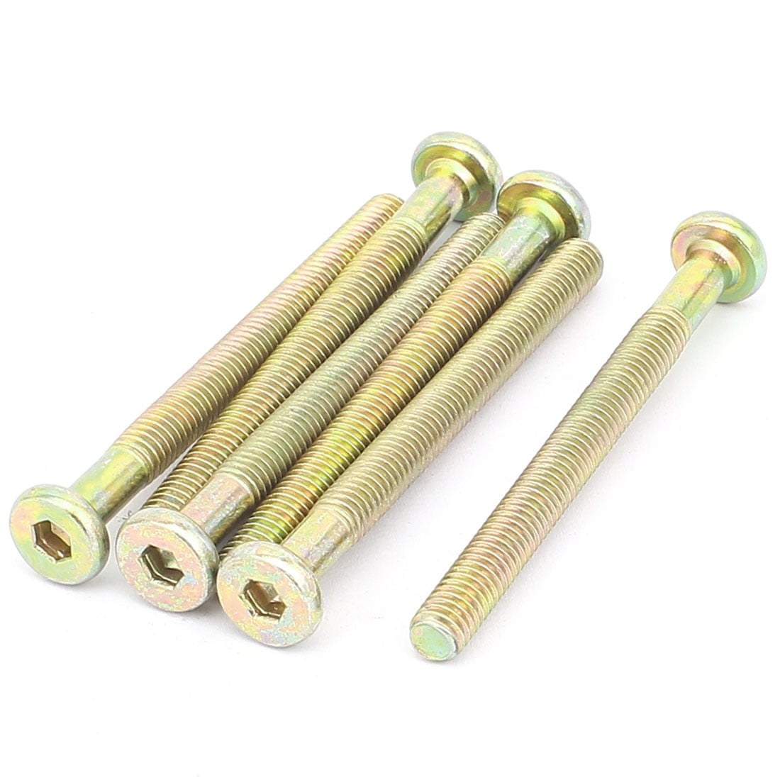 Uxcell M6 x 100mm Male Thread Hex Socket Head Cap Screw Bolt Bronze ...