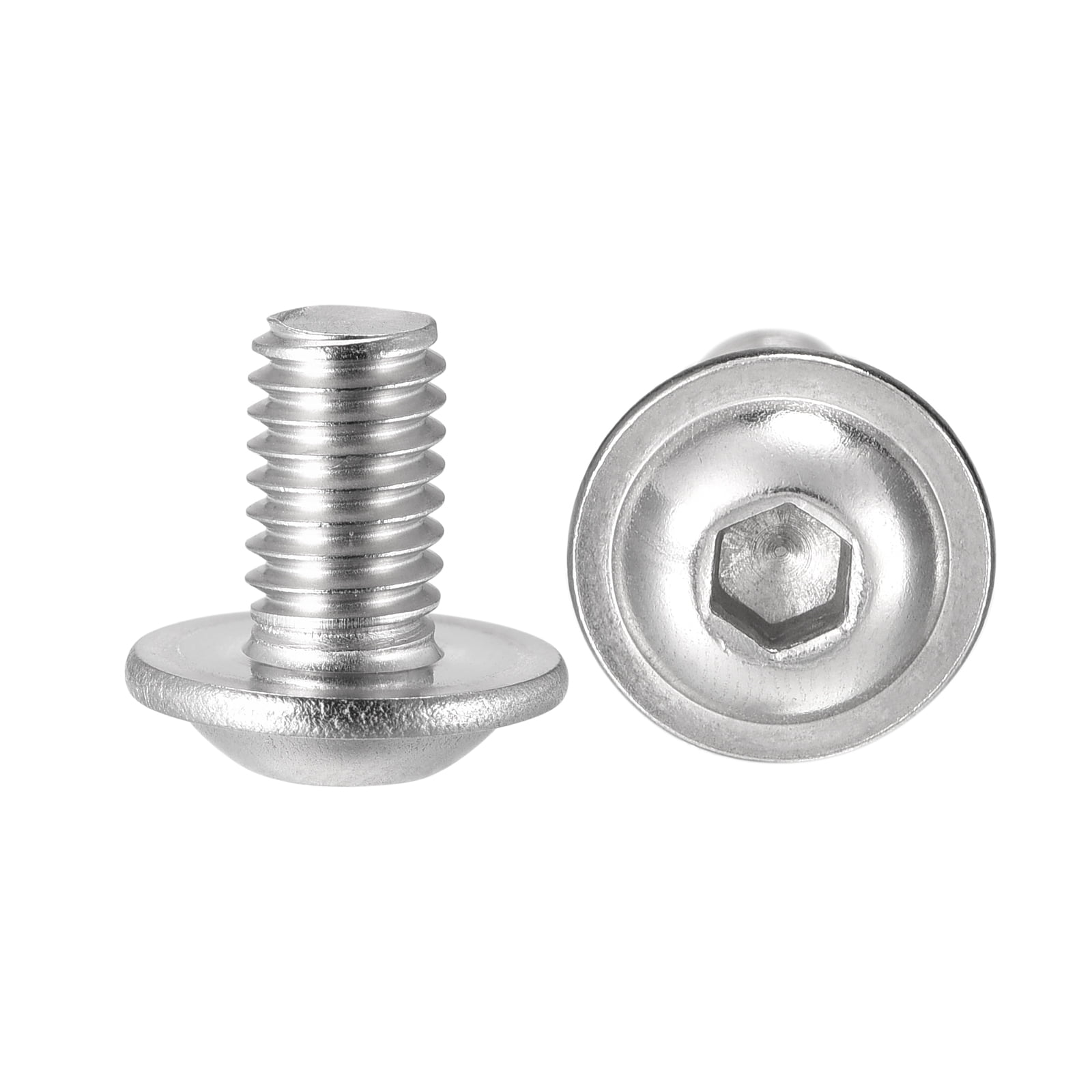 Uxcell M6 x 10mm 304 Stainless Steel Flanged Button Head Socket Cap ...