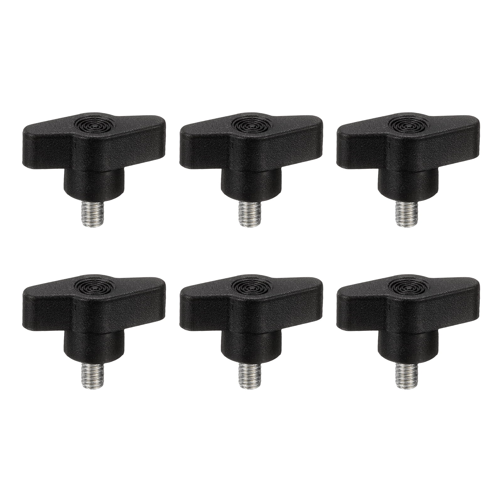 Uxcell M6 x 10mm Tee Wing Thumb Screws, 6Pcs Carbon Steel Mechanical ...