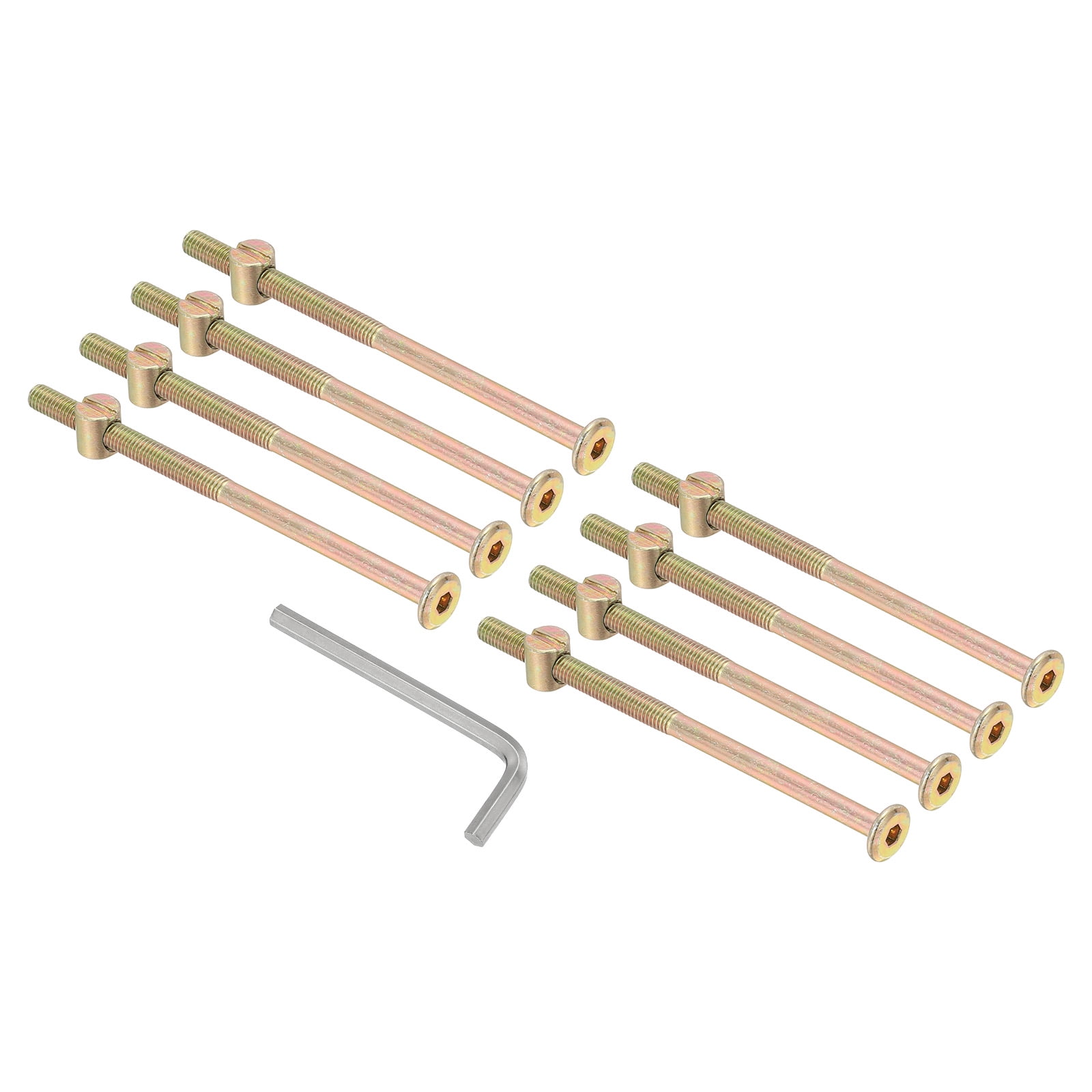 Uxcell M6 x 110mm Bunk Bed Bolts, 8Pcs Hex Socket Screws Nuts with ...