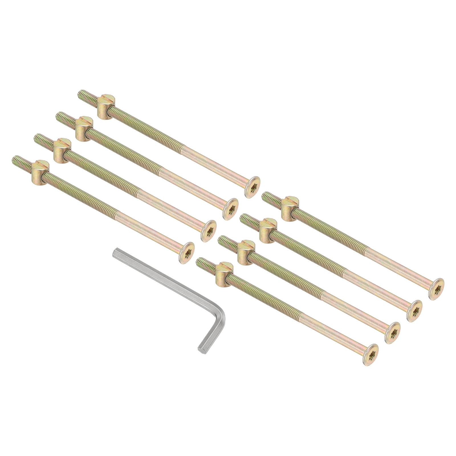 Uxcell M6 x 120mm Bunk Bed Bolts, 8Pcs Hex Socket Screws Nuts with ...