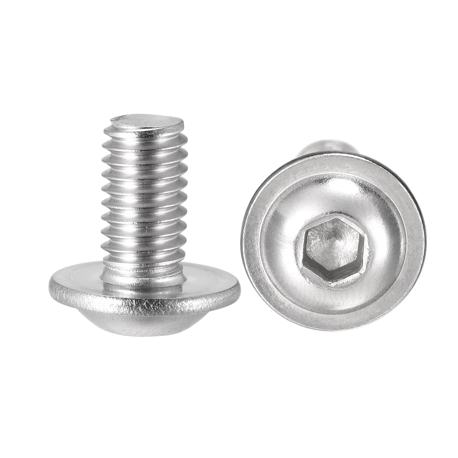 Uxcell M6 x 12mm 304 Stainless Steel Flanged Button Head Socket Cap Screws 20 Pack - Walmart.com