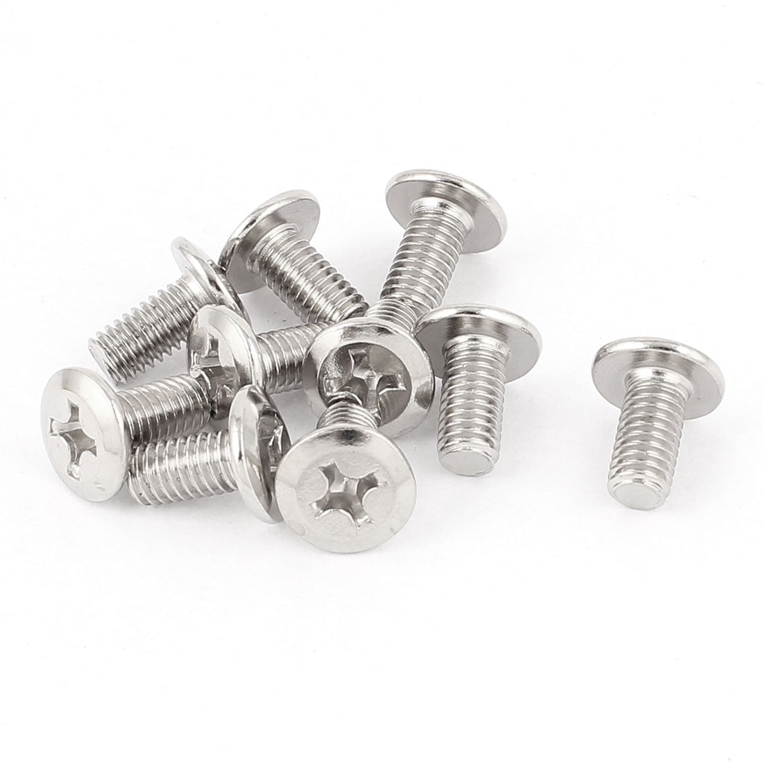 Uxcell M6 x 12mm Flat Head Countersunk Bolts Machine Screws Silver Tone 10 Pack Metal - Walmart.com