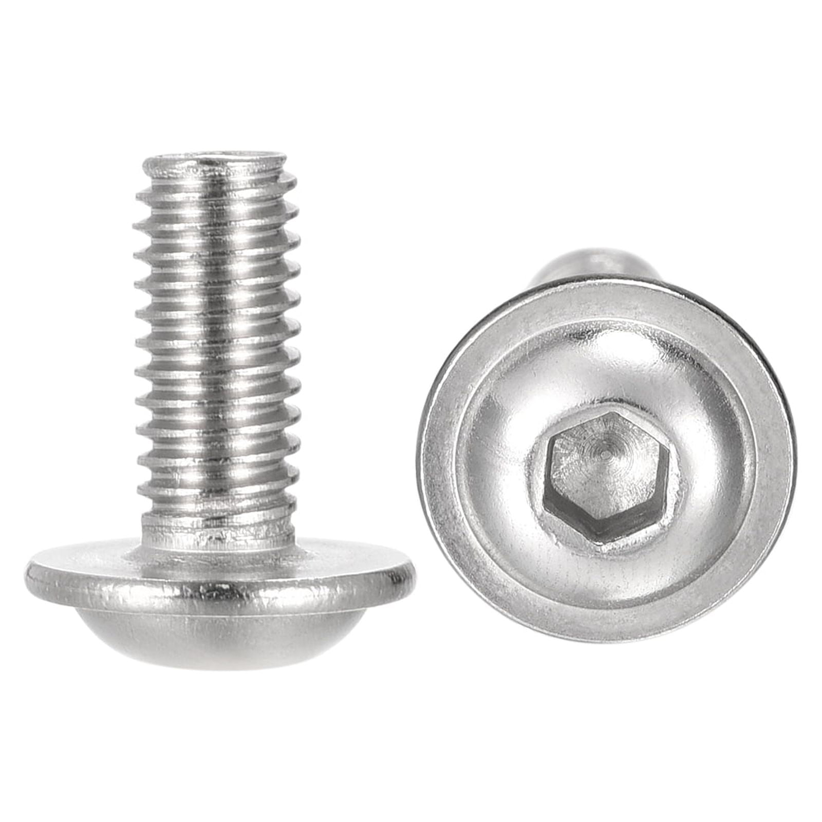 Uxcell M6 x 14mm 304 Stainless Steel Flanged Button Head Socket Cap ...