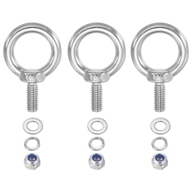 Uxcell M6 x 14mm Lifting Shoulder Eye Bolt 304 Stainless Steel Lifting ...