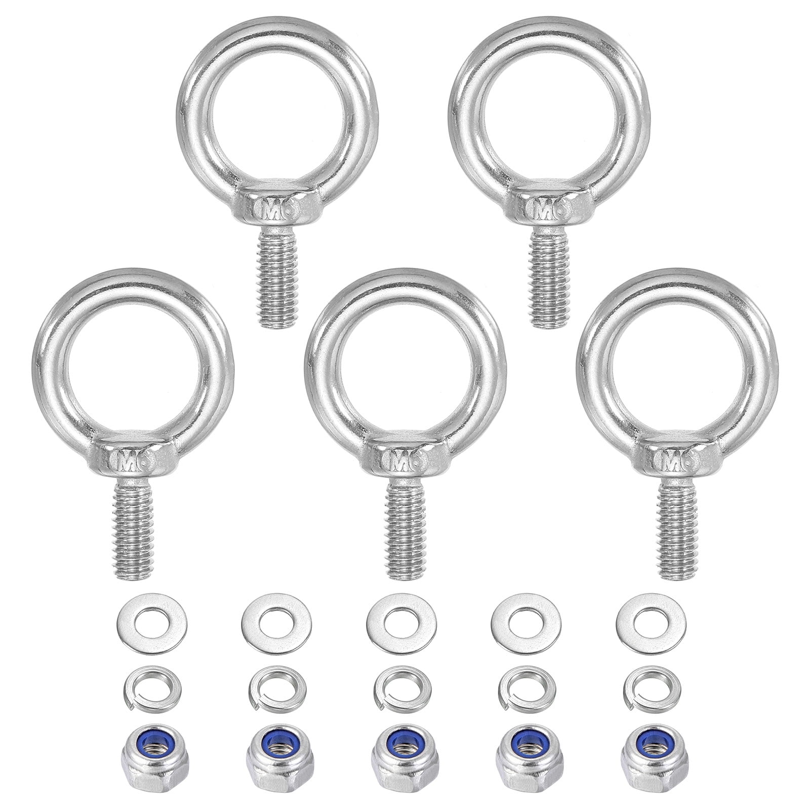 Uxcell M6 x 14mm Lifting Shoulder Eye Bolt 304 Stainless Steel Lifting ...