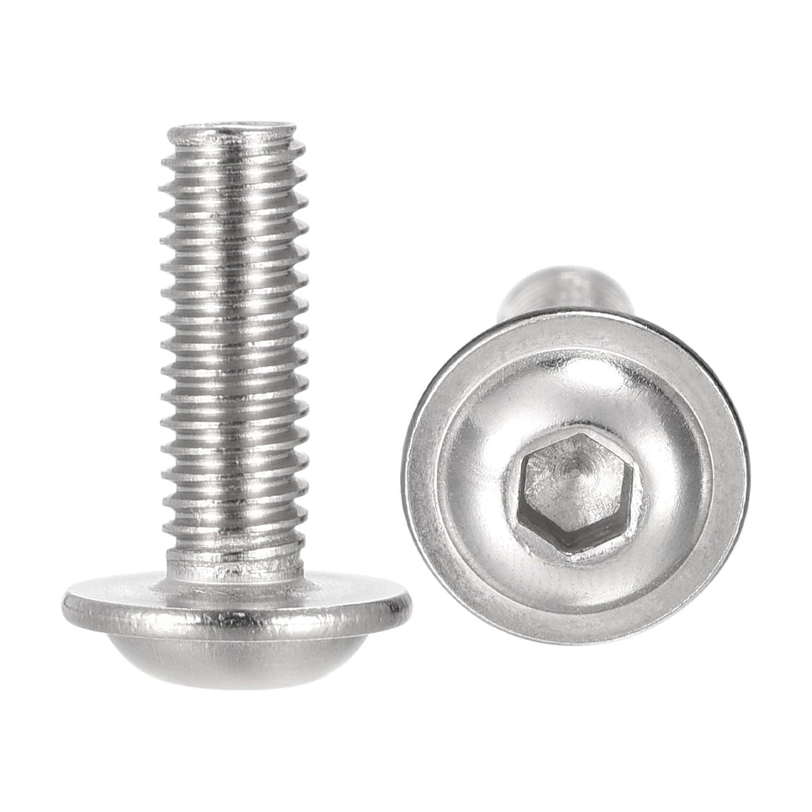 Uxcell M6 x 18mm 304 Stainless Steel Flanged Button Head Socket Cap ...