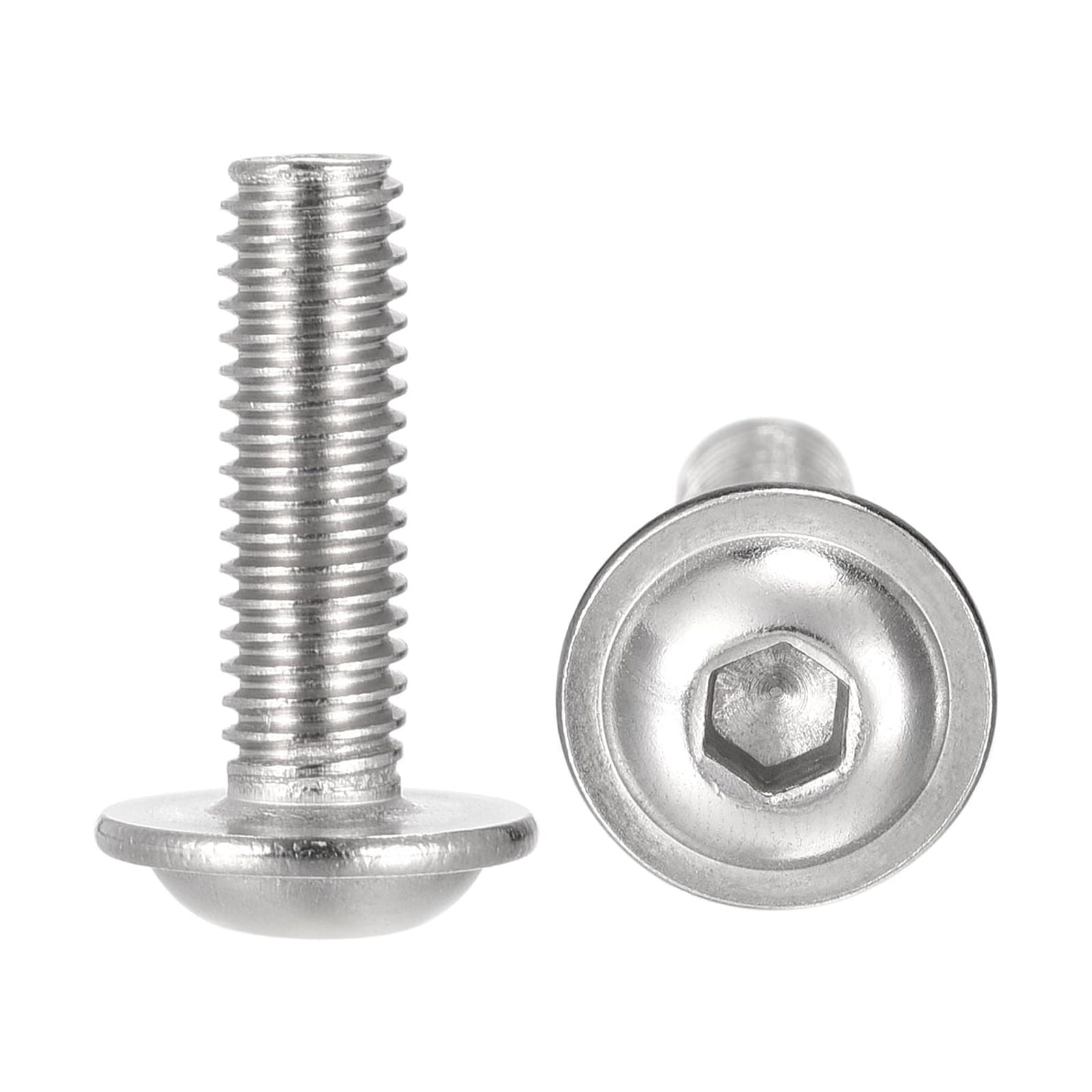 Uxcell M6 x 20mm 304 Stainless Steel Flanged Button Head Socket Cap Screws 50 Pack - Walmart.com