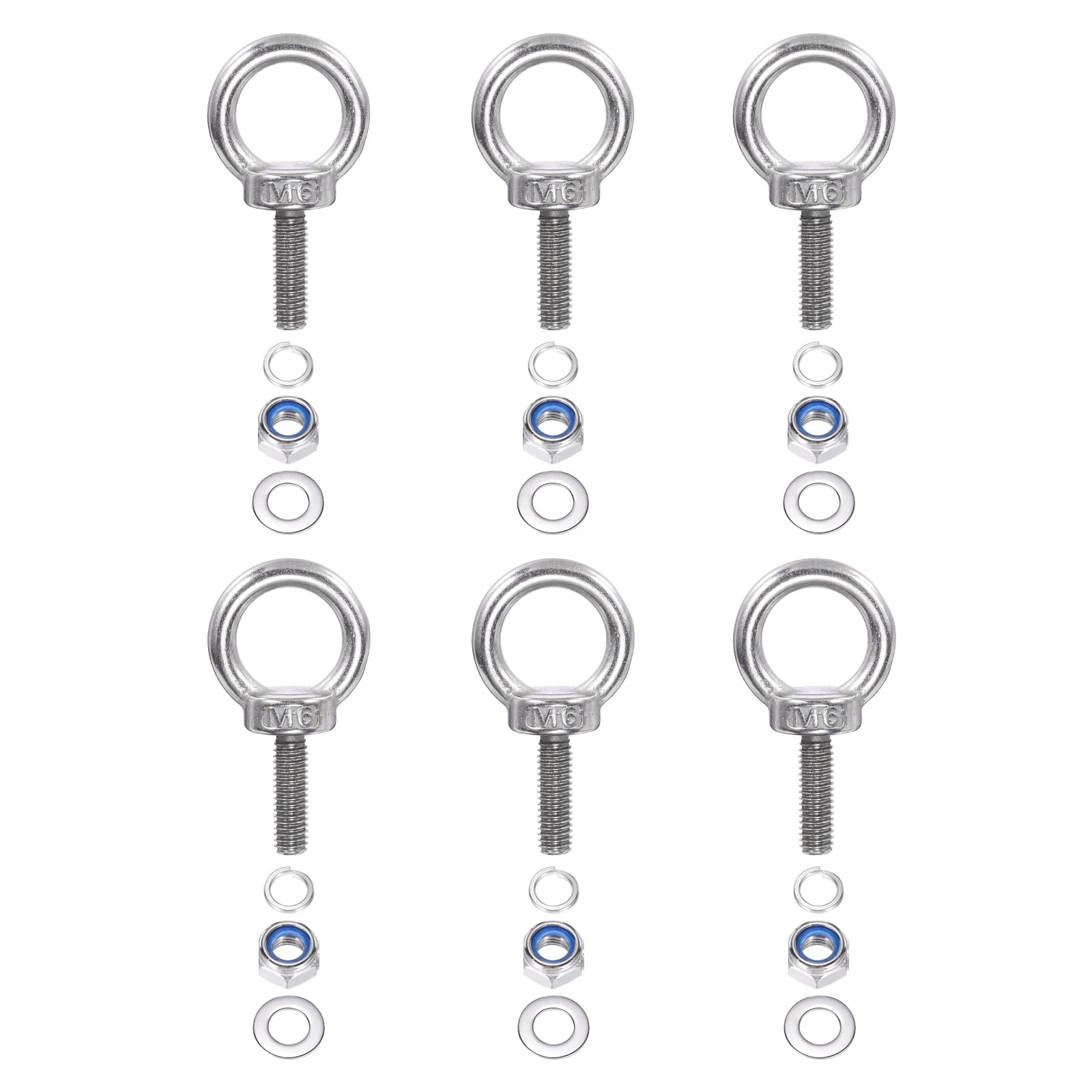 Uxcell M6 x 20mm Lifting Shoulder Eye Bolt 304 Stainless Steel Lifting ...