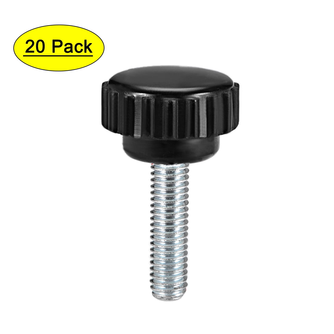 Uxcell M6 x 20mm Male Thread 21mm Round Head Knurled Clamping Knobs 20 Pack - Walmart.com