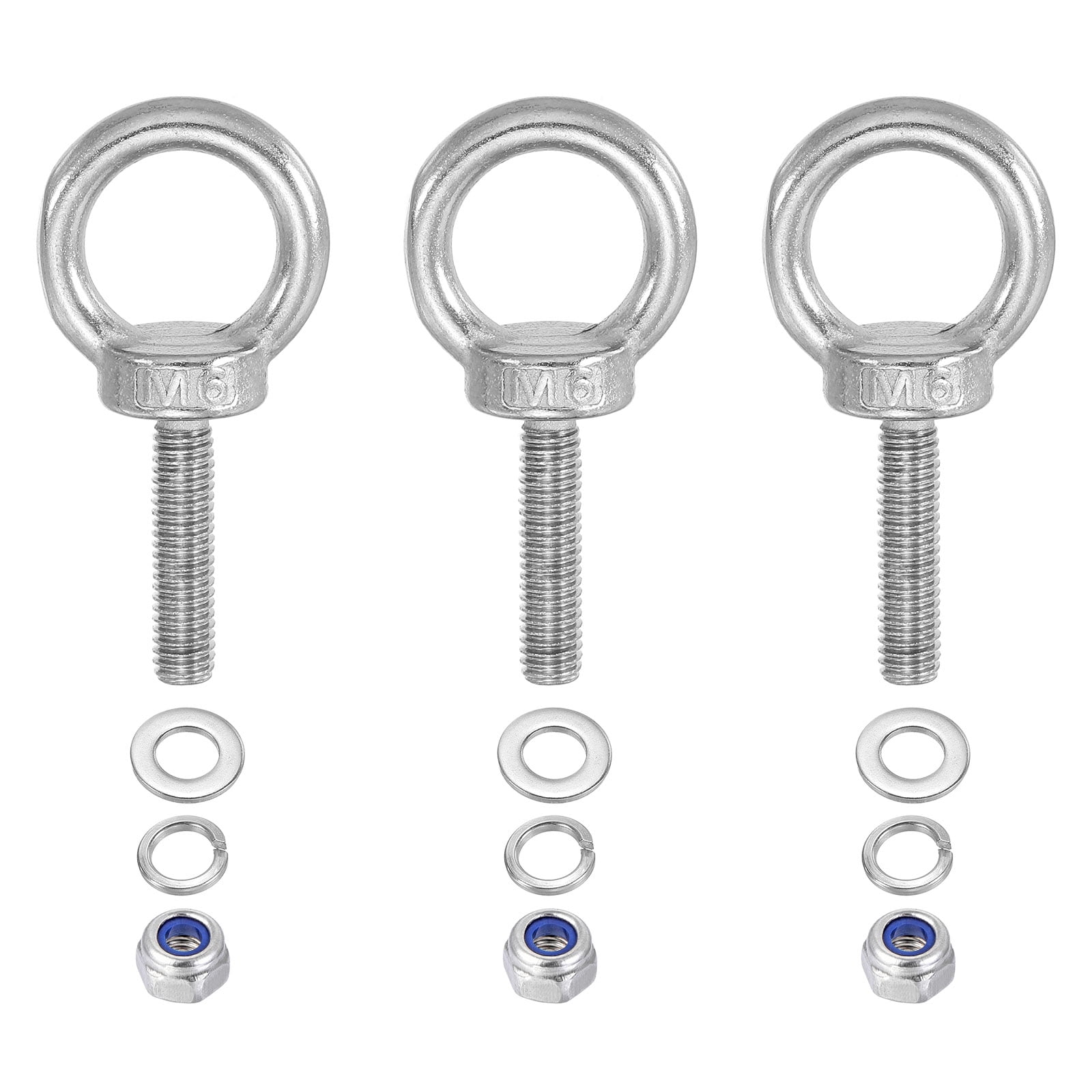 Uxcell M6 x 25mm Lifting Shoulder Eye Bolt 304 Stainless Steel Lifting ...