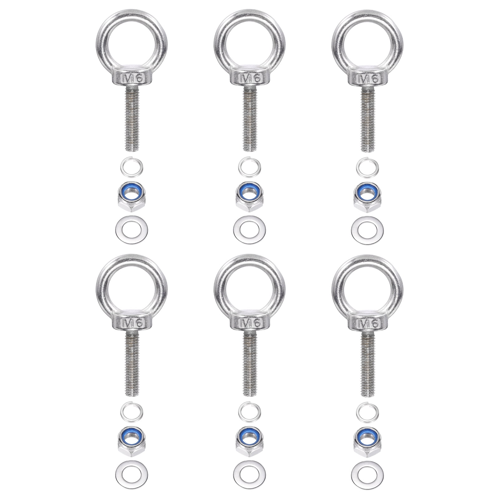 Uxcell M6 x 25mm Lifting Shoulder Eye Bolt 304 Stainless Steel Lifting ...