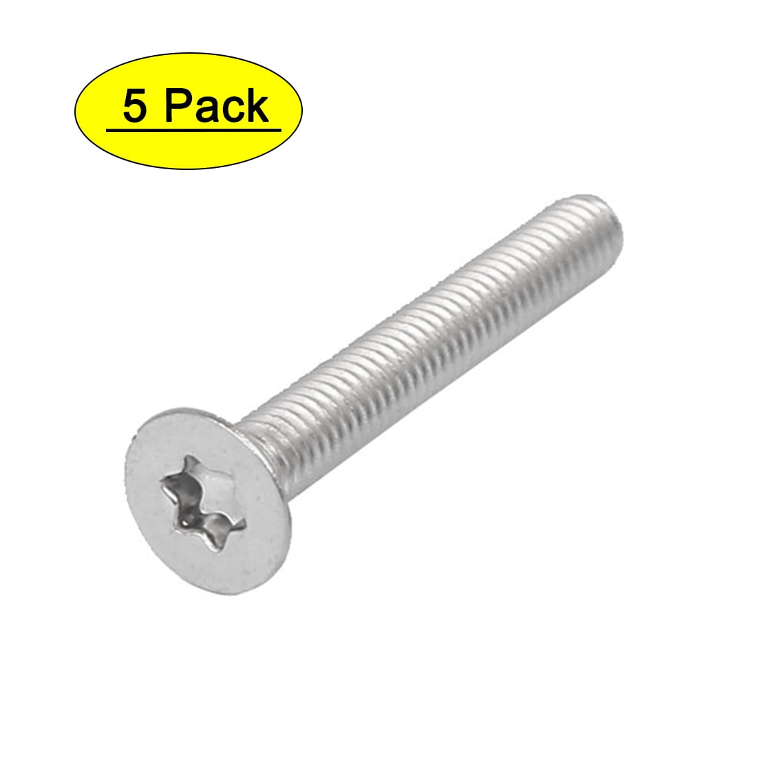 Uxcell M6 x 40mm 316 Stainless Steel Flat Torx Head Machine Screw ...