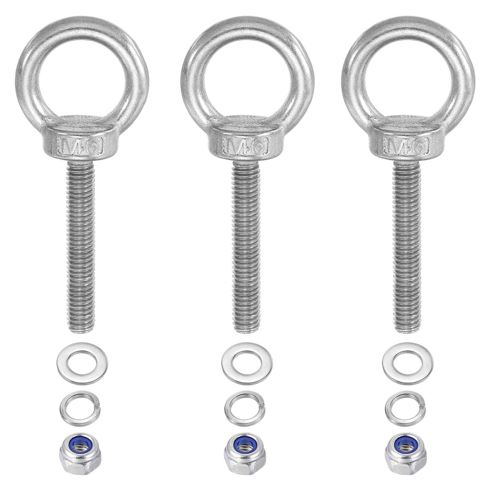 Uxcell M6 x 40mm Lifting Shoulder Eye Bolt 304 Stainless Steel Lifting ...