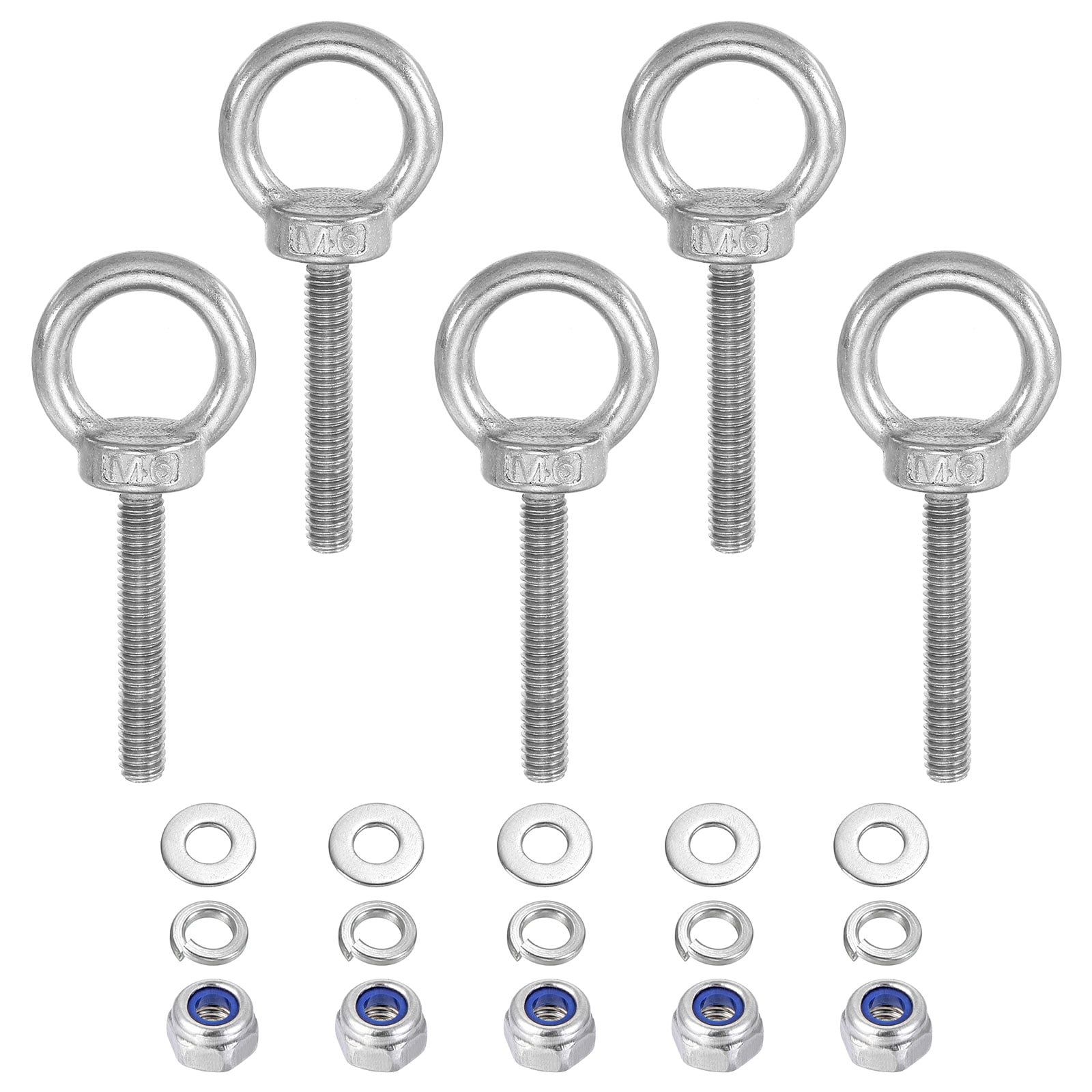 Uxcell M6 x 40mm Lifting Shoulder Eye Bolt 304 Stainless Steel Lifting ...