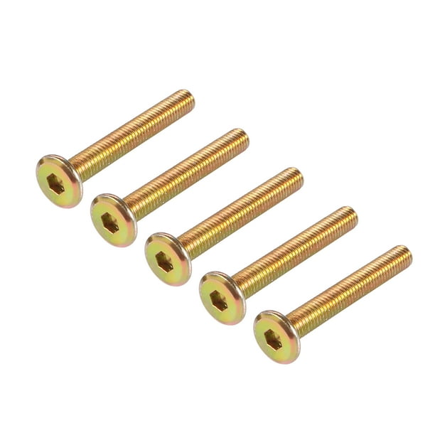 Uxcell M6 x 45mm Threaded 1mm Pitch Hex Socket Head Cap Screws Bolts 5 ...