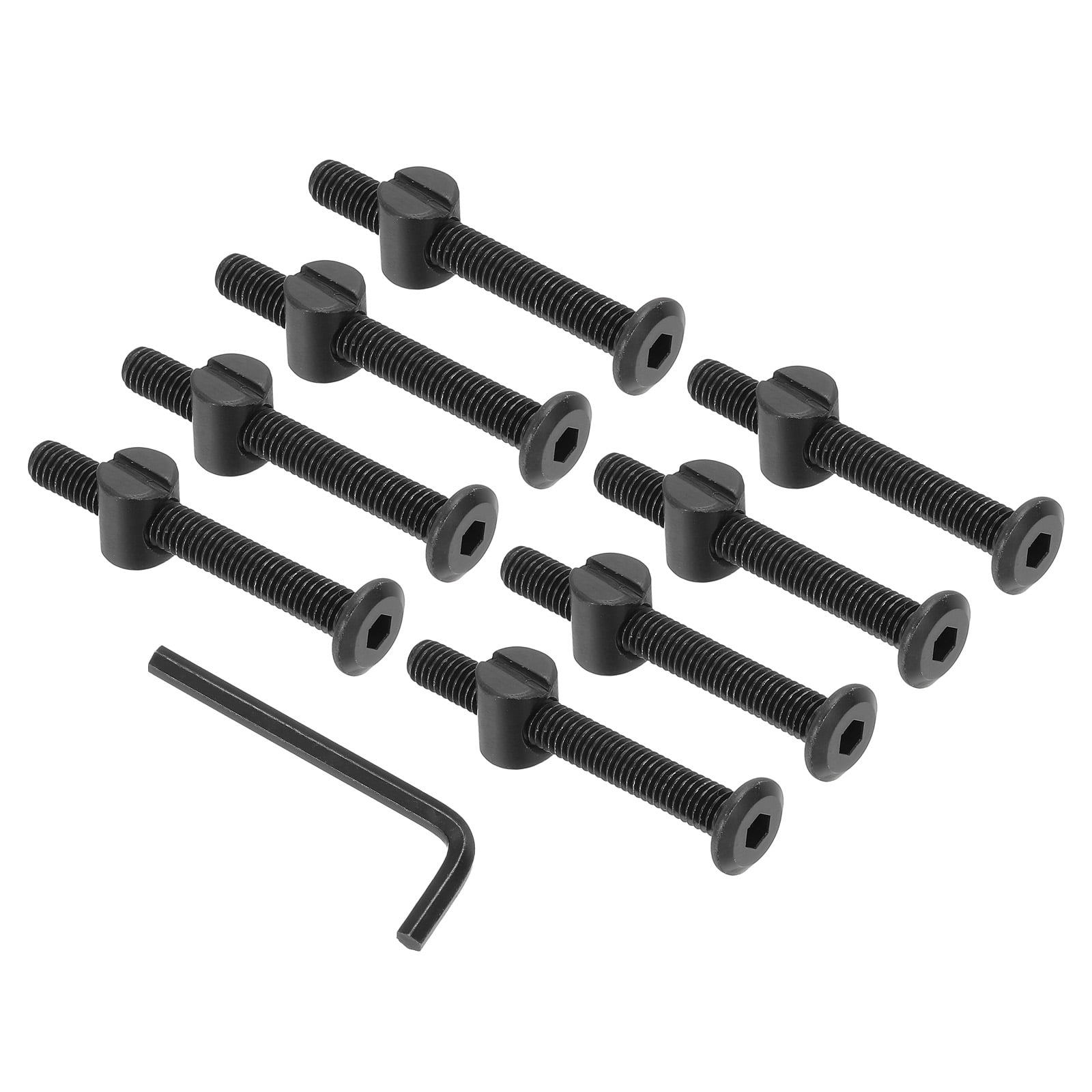 Uxcell M6 x 50mm Bunk Bed Bolts, 8Pcs Hex Socket Screws Nuts with ...