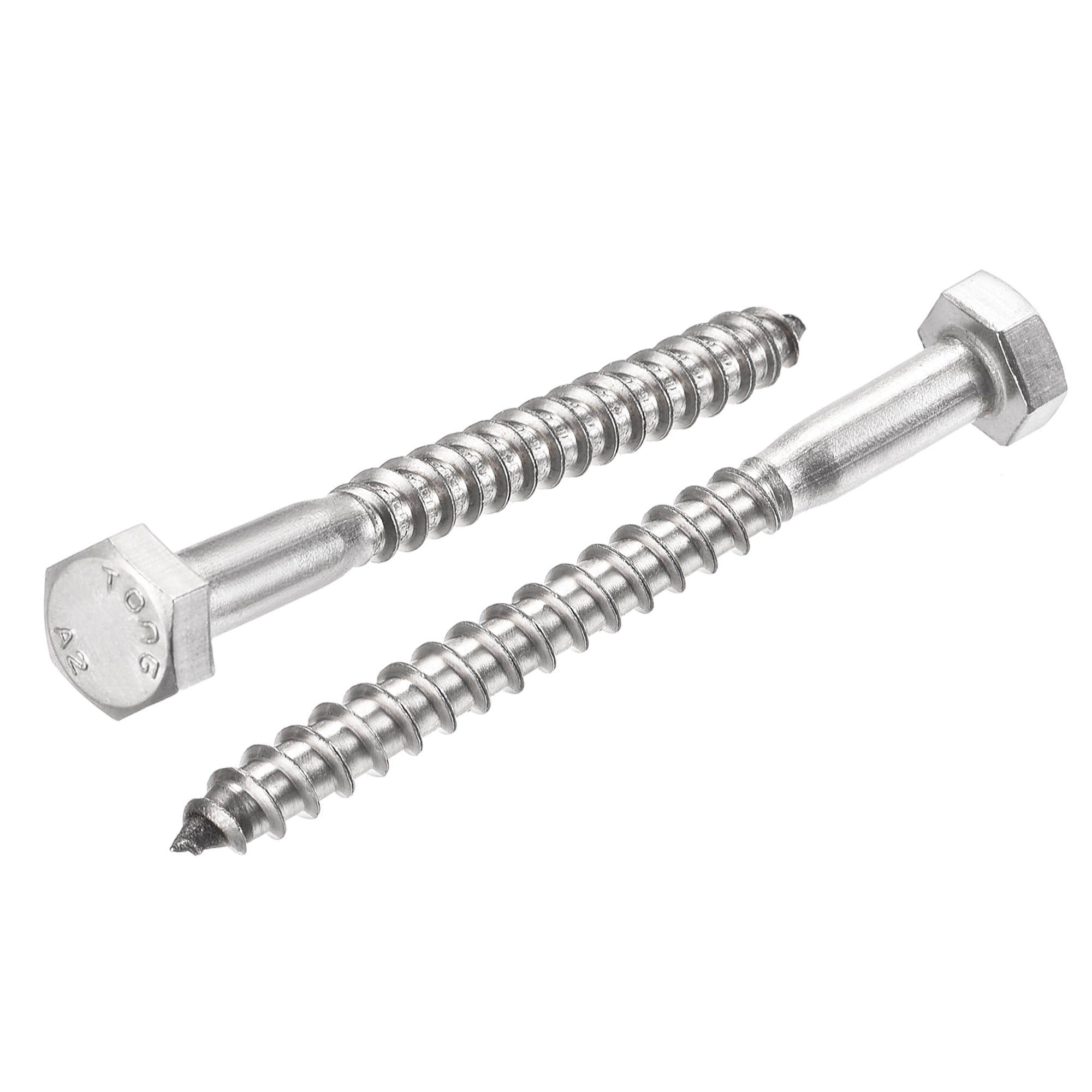 Uxcell M6 x 65mm 304 Stainless Steel Hex Lag Screws for Wood 10 Pack ...