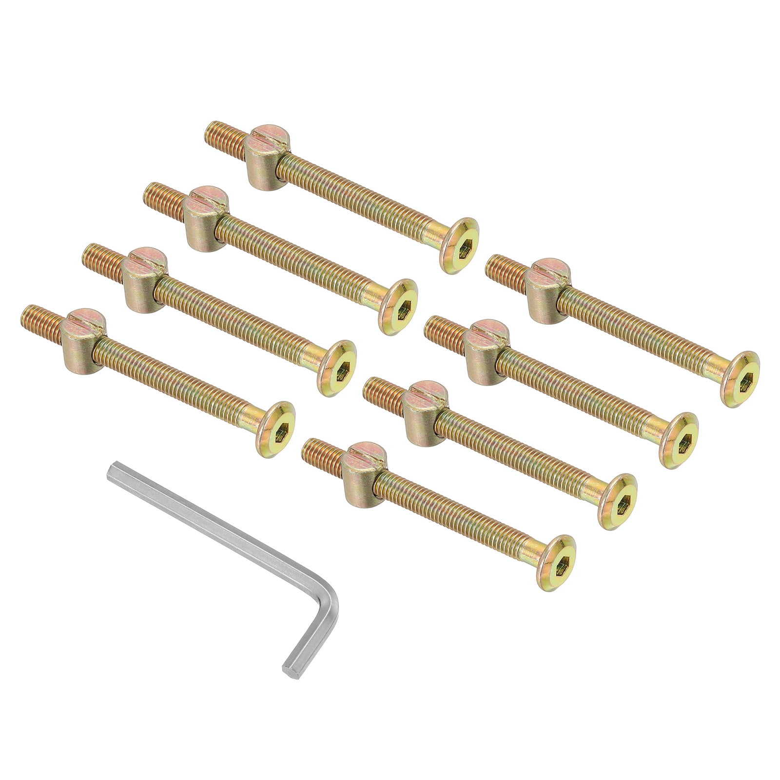 Uxcell M6 x 65mm Bunk Bed Bolts, 8Pcs Hex Socket Screws Nuts with ...