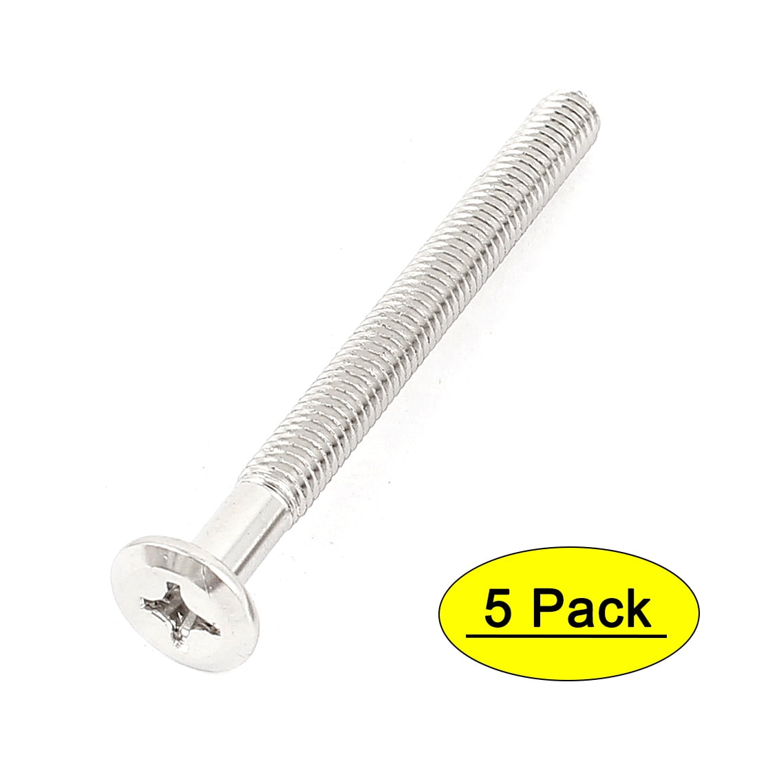 Uxcell M6 x 65mm Threaded Flat Head Countersunk Bolts Machine Screws 5 ...