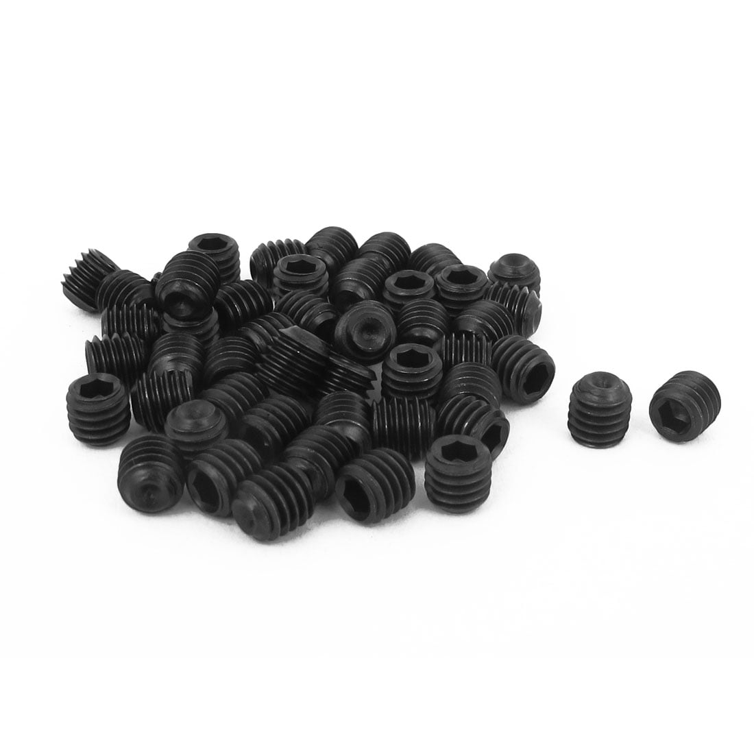 Uxcell M6 x 6mm Male Thread Hex Socket Set Cup Point Grub Screws Black ...