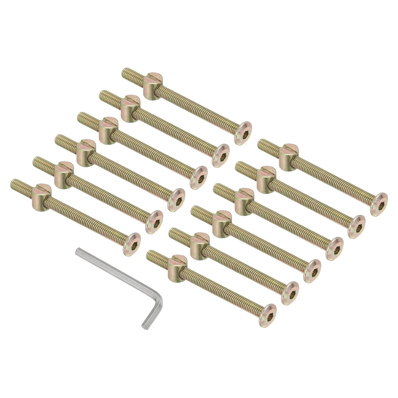 Uxcell M6 x 75mm Bunk Bed Bolts, 12Pcs Hex Socket Screws Nuts with ...