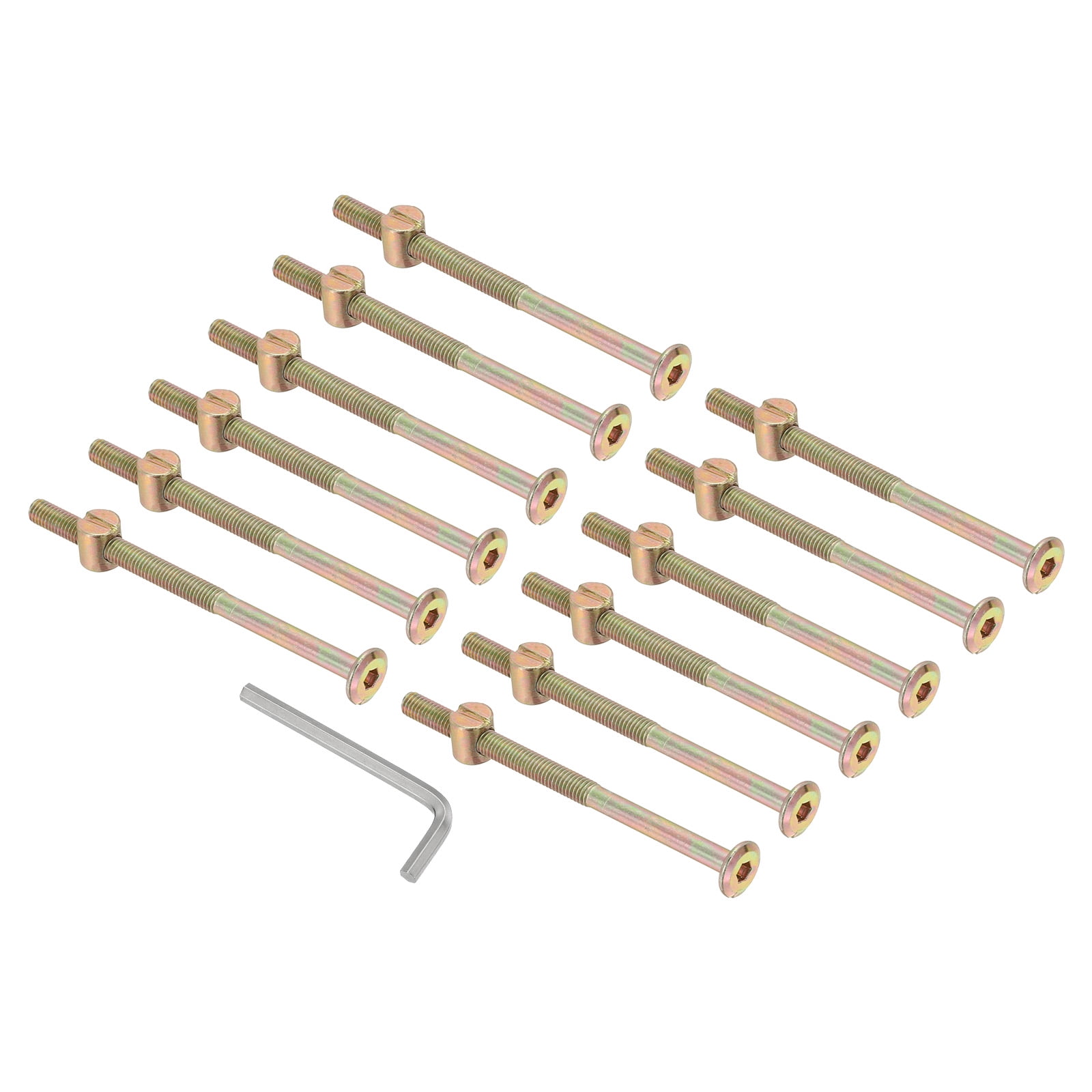 Uxcell M6 x 95mm Bunk Bed Bolts, 12Pcs Hex Socket Screws Nuts with ...