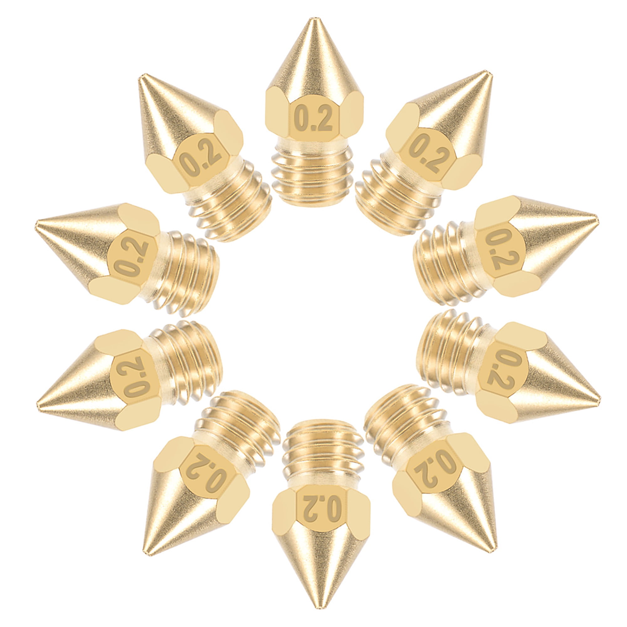 Uxcell M6x 0.01'' 3D Printer Nozzle Head Thread Replacement Brass 10pcs ...