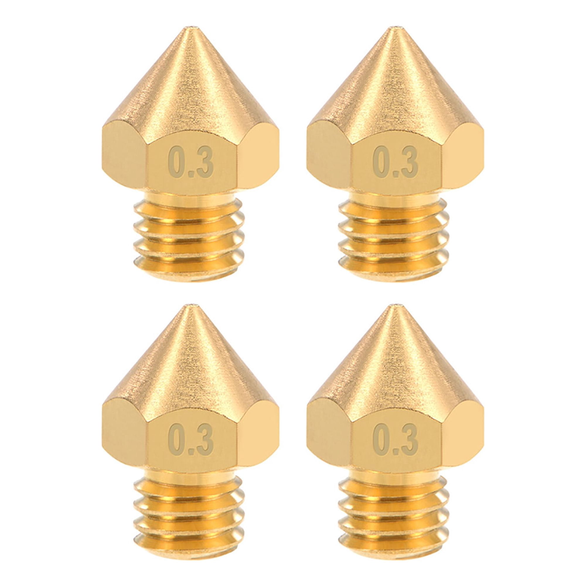 Uxcell M6x 0.01'' 3D Printer Nozzle Head Thread Replacement Brass 4pcs ...