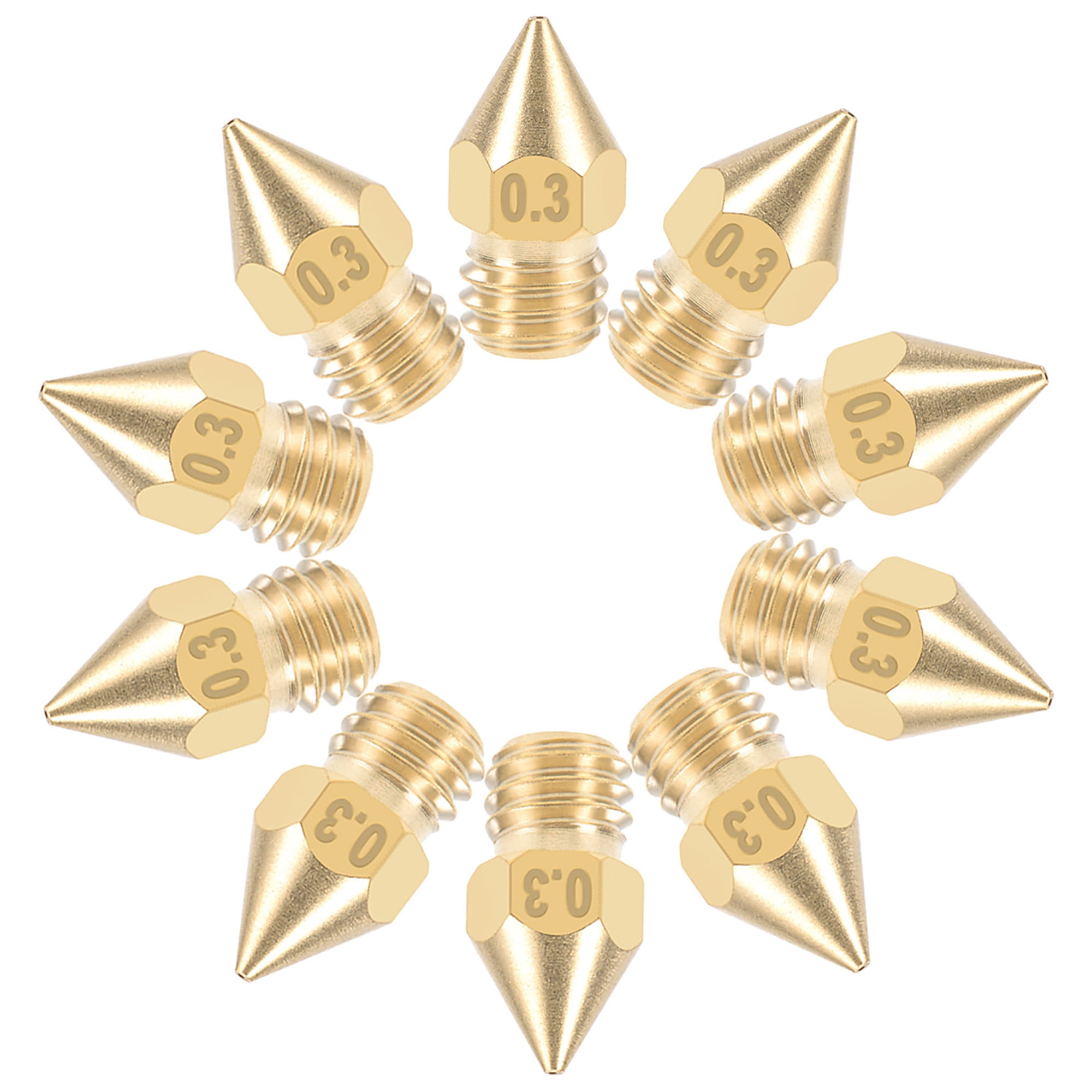 Uxcell M6x0.01'' 3D Printer Nozzle Head Thread Replacement Brass 10pcs ...
