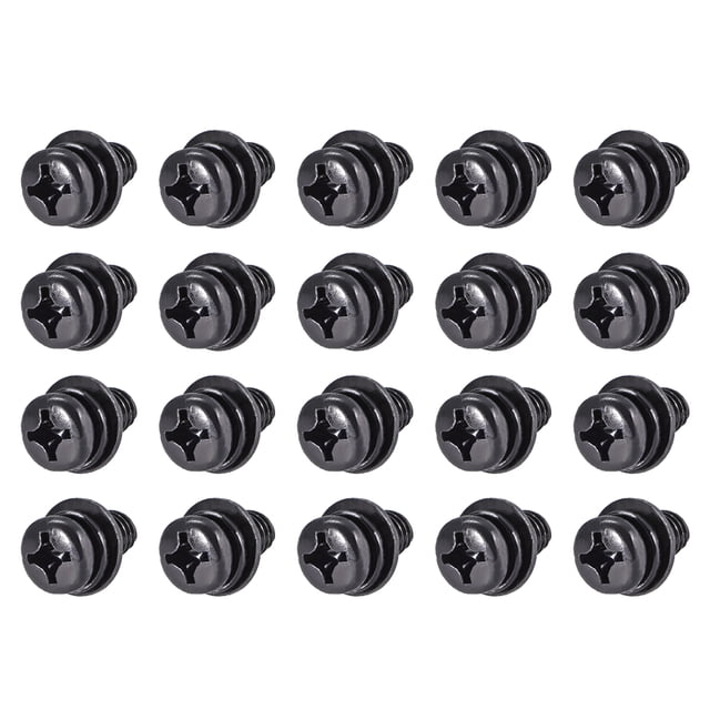 Uxcell M6x0.39'' Pan Head Machine Screws Bolts Combine Carbon Steel ...