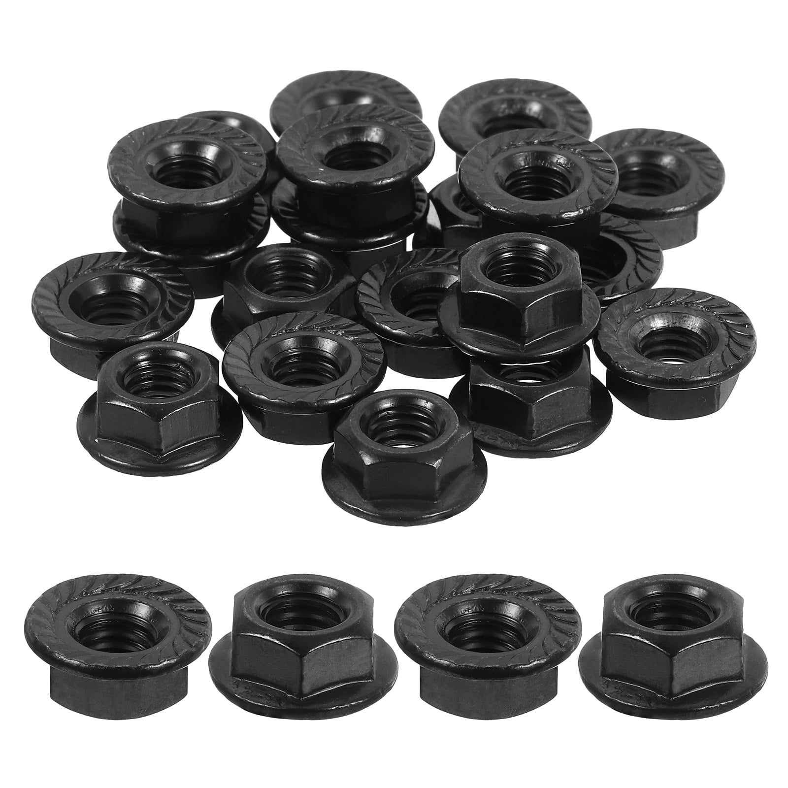 Uxcell M6x1.0mm Serrated Flange Hex Lock Nuts, 25Pack 304 Stainless ...