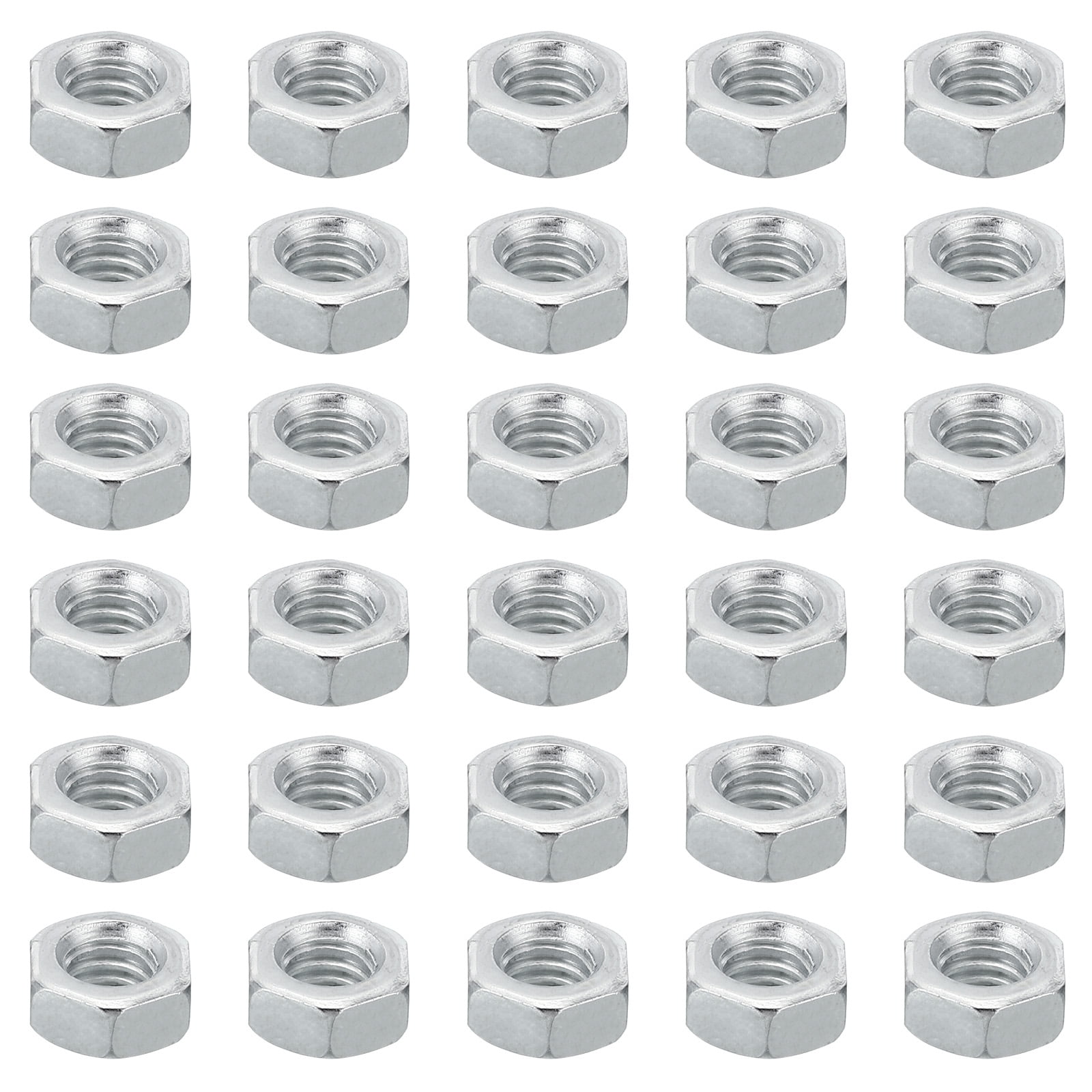 Uxcell M6x1 Steel Hex Nuts 100 Pcs Metric Thread Zinc Plated Finished Hardware Nuts Screw Bolt ...