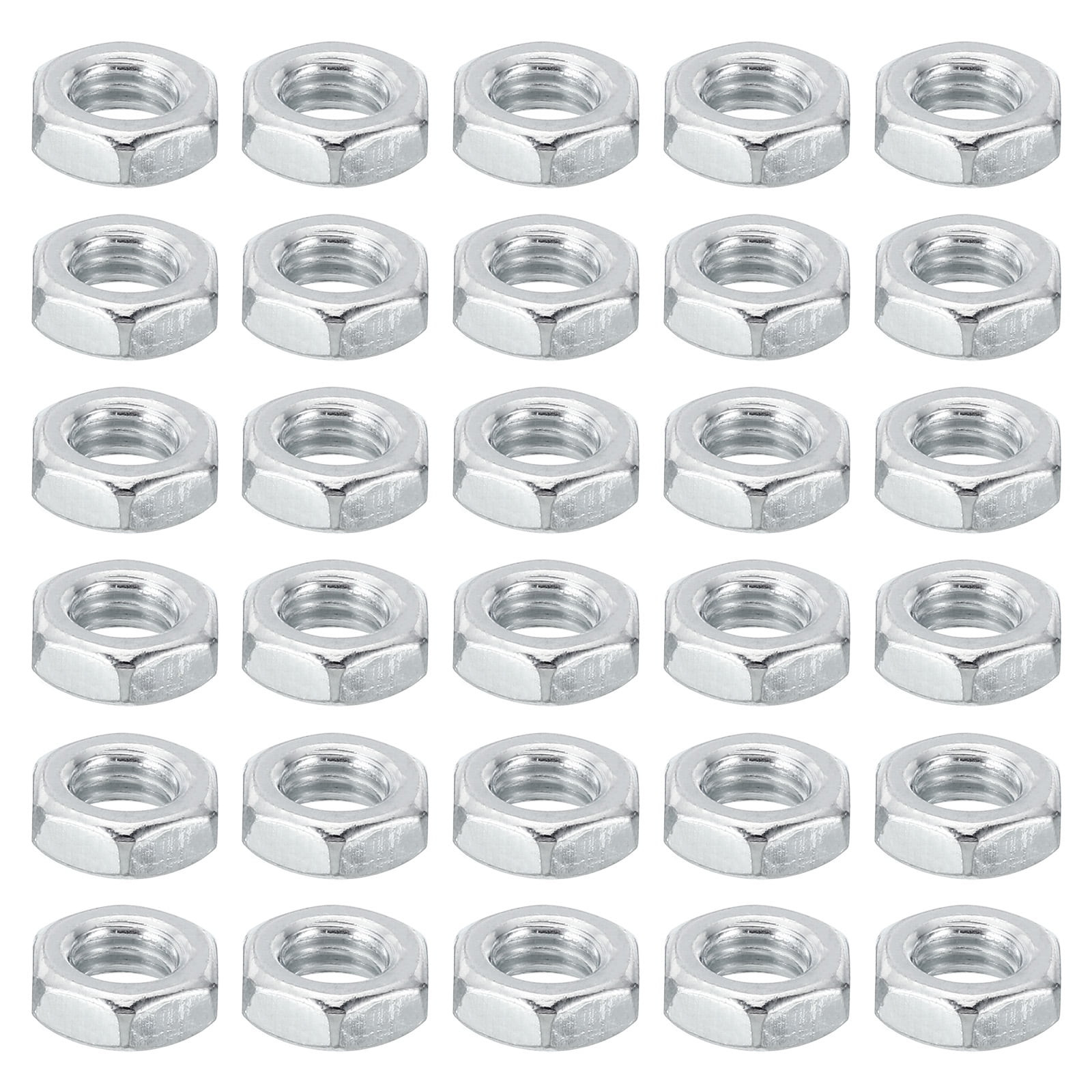 Uxcell M6x1 Steel Hex Nuts 50 Pcs Metric Thread Zinc Plated Finished Hardware Nuts Screw Bolt ...