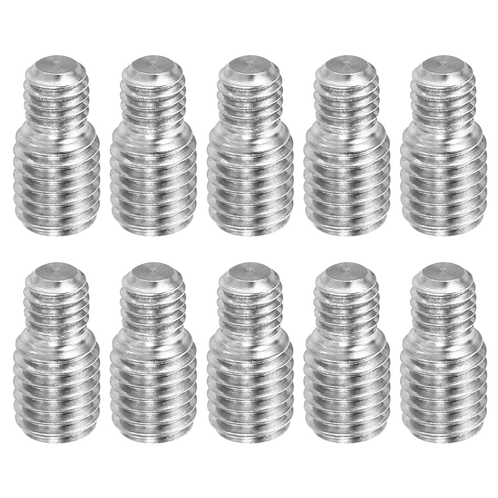 Uxcell M6x1 to M8x1.25 Double End Threaded Stud Screw Bolt 304 Stainless Steel Rod Reducer ...
