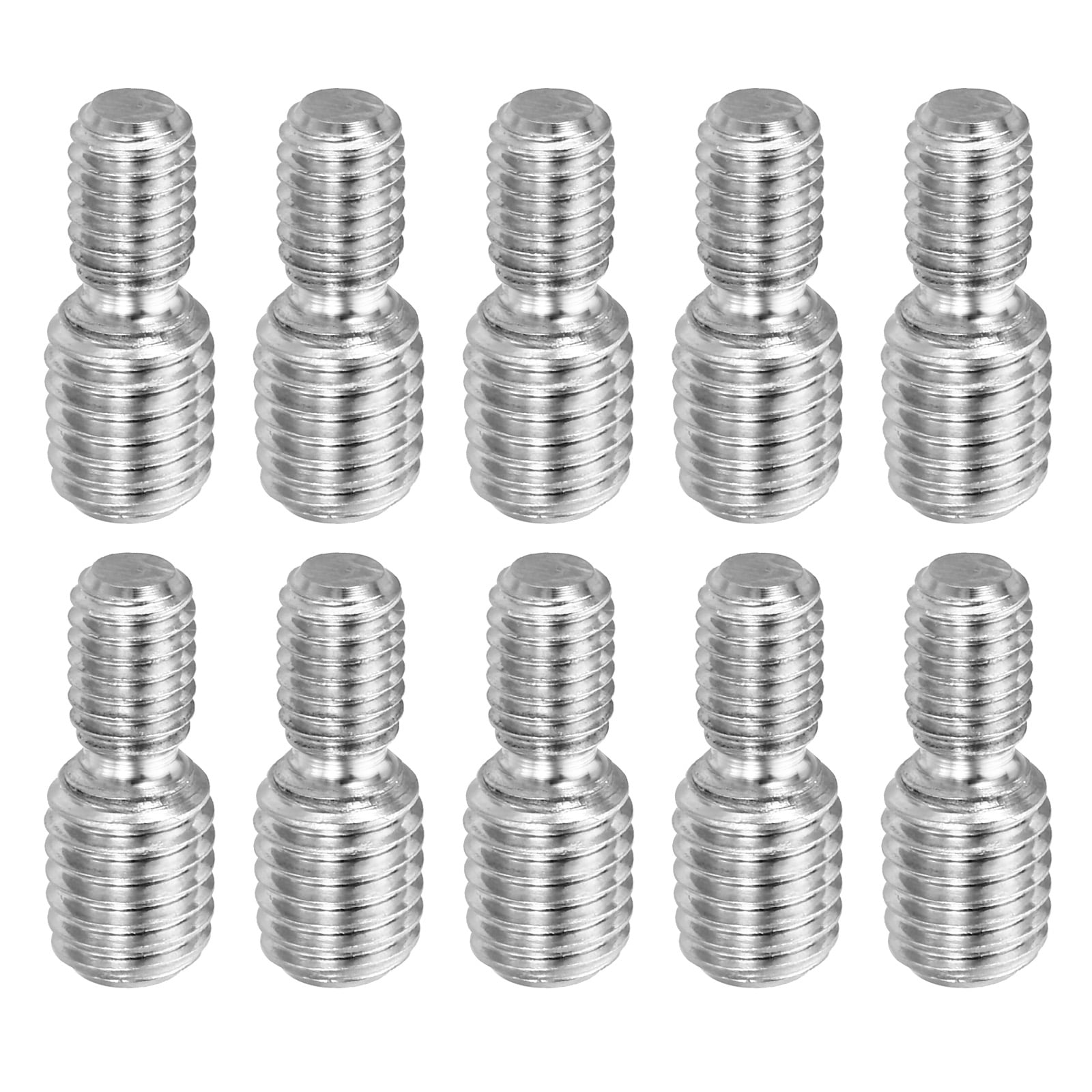 Uxcell M6x1 to M8x1.25 Double End Threaded Stud Screw Bolt 304 Stainless Steel Rod Reducer ...
