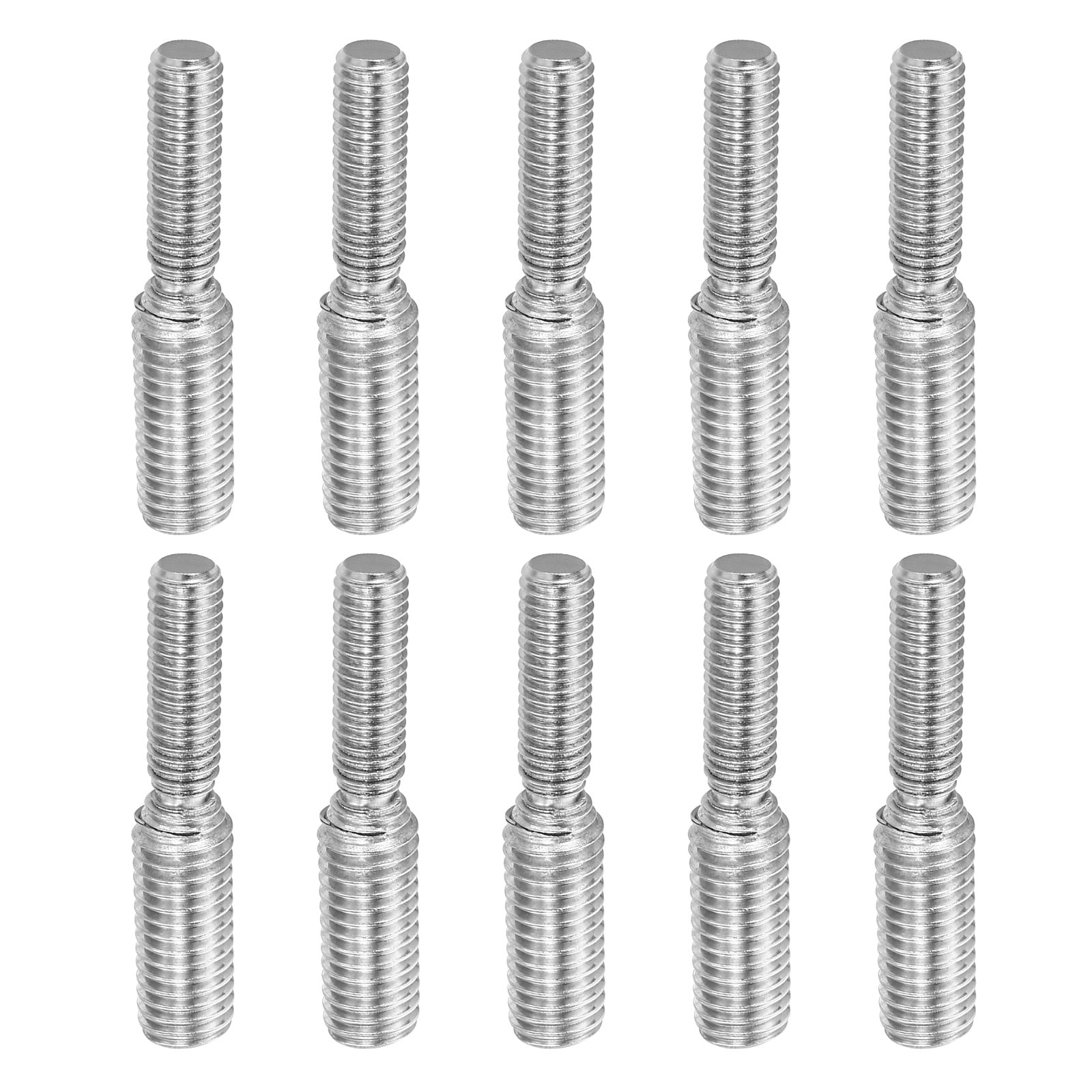 Uxcell M6x1 to M8x1.25 Double End Threaded Stud Screw Bolt 304 Stainless Steel Rod Reducer ...
