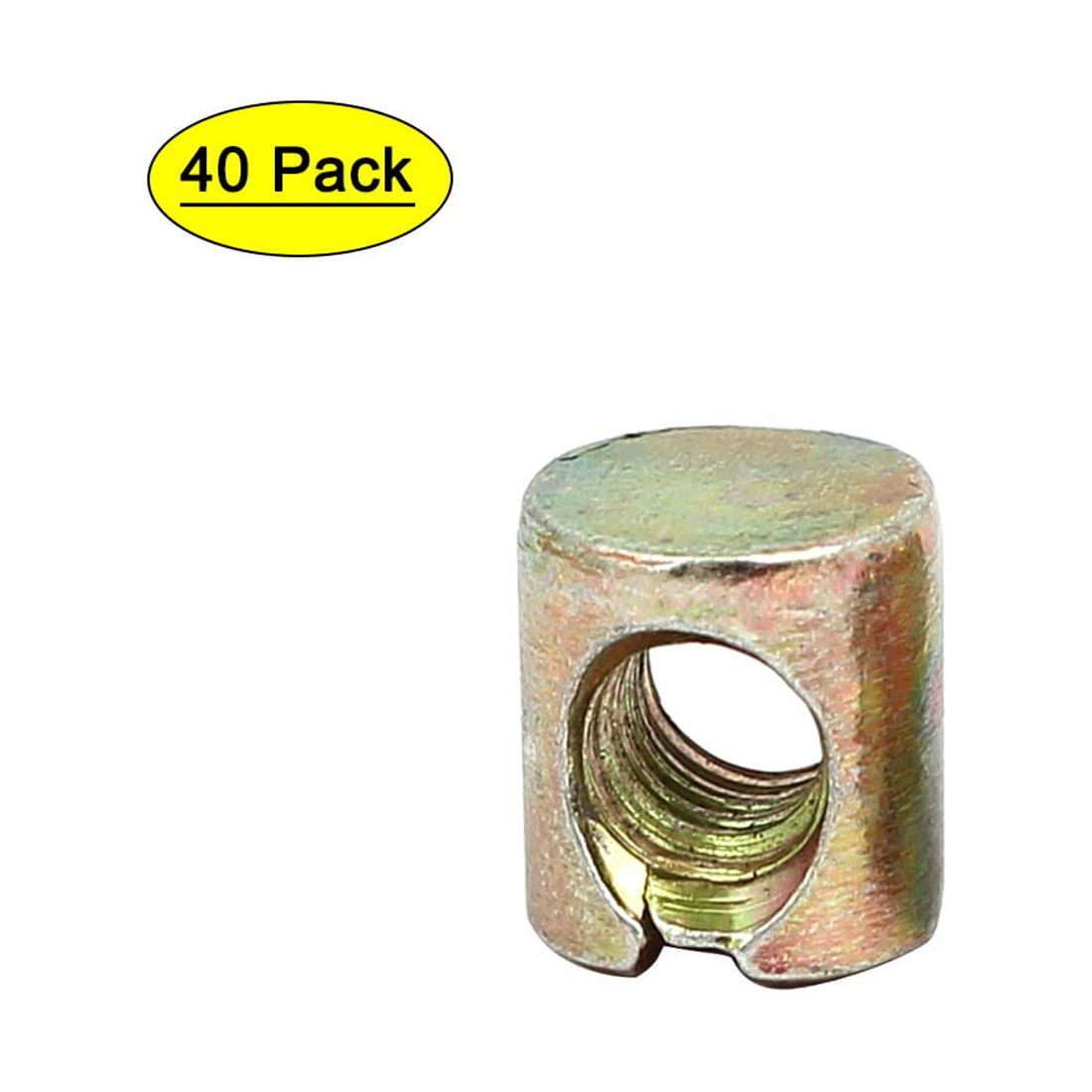 Uxcell M6x11mm Barrel Bolt Cross Dowel Slotted Furniture Nut for Beds ...