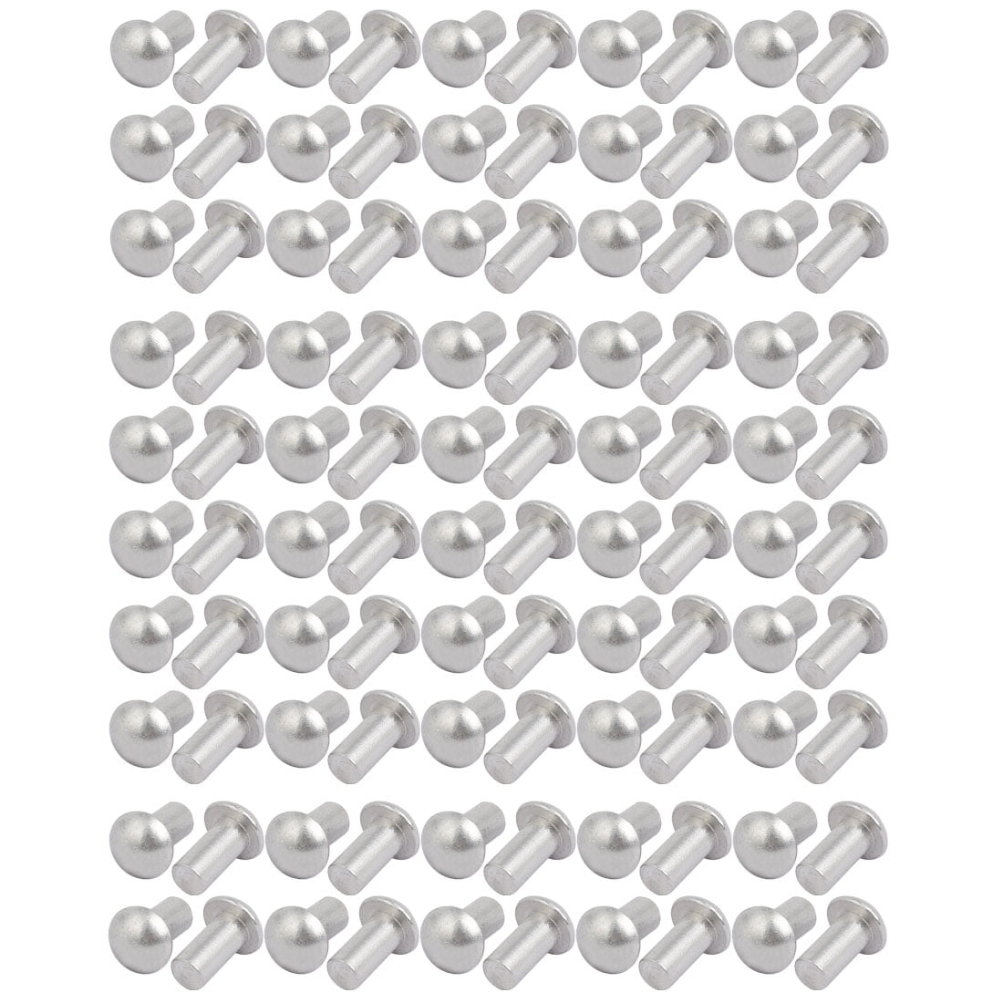 Uxcell M6x12mm Aluminum Half Round Head Solid Rivet Fastener Silver ...