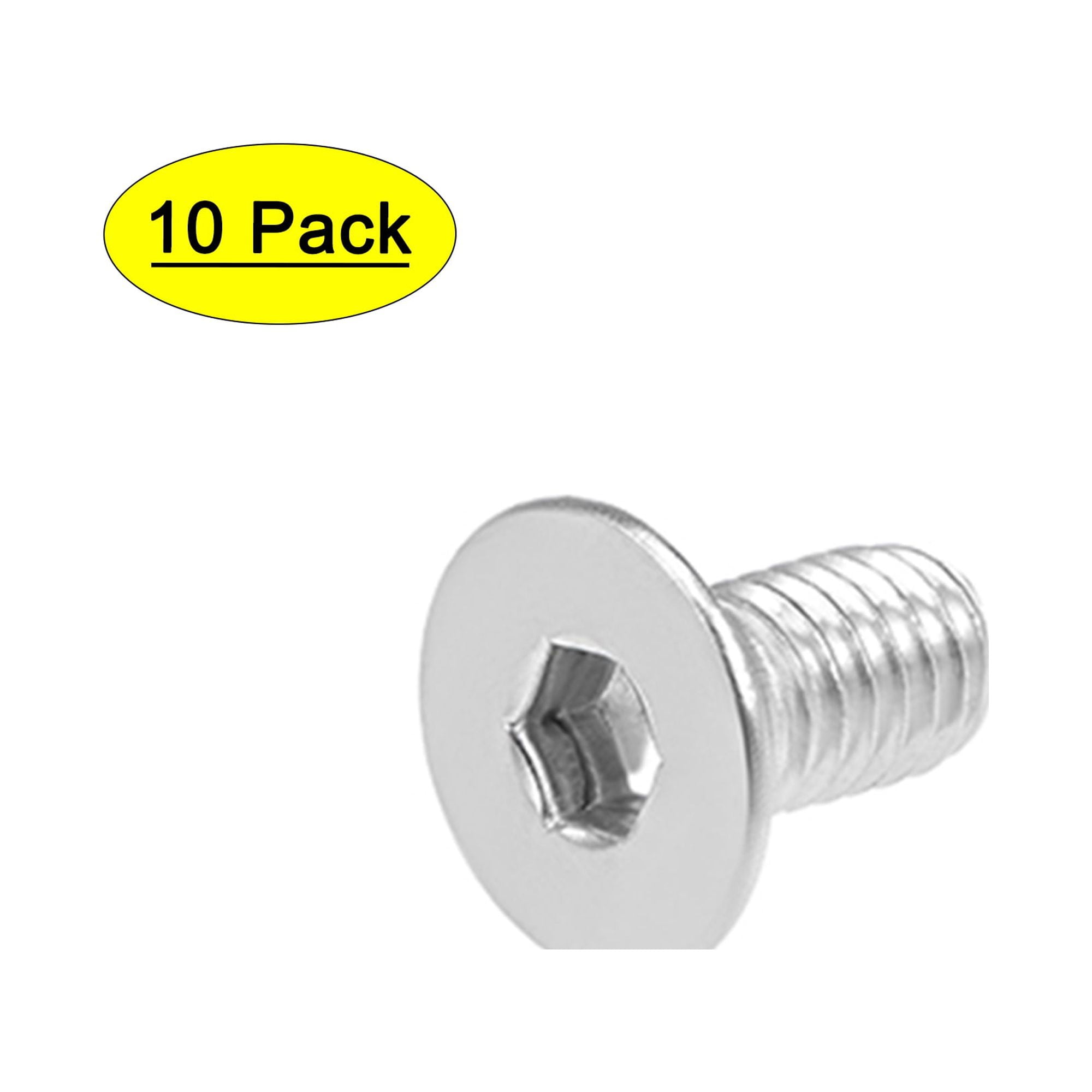 Uxcell M6x12mm Flat Head Machine Screws Inner Hex Screw 304 Stainless Steel Fasteners Bolts 10 ...