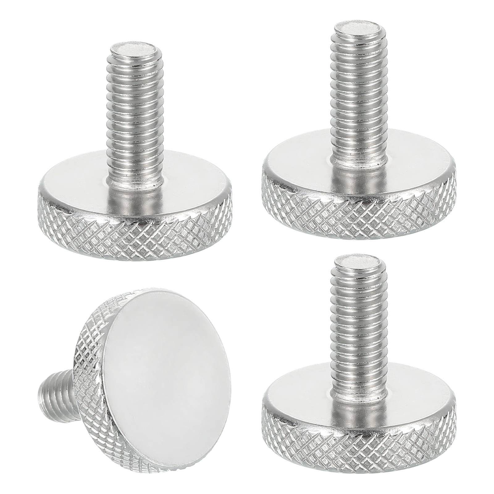 Uxcell M6x14mm Knurled Thumb Screws, 304 Stainless Steel Flat Head ...