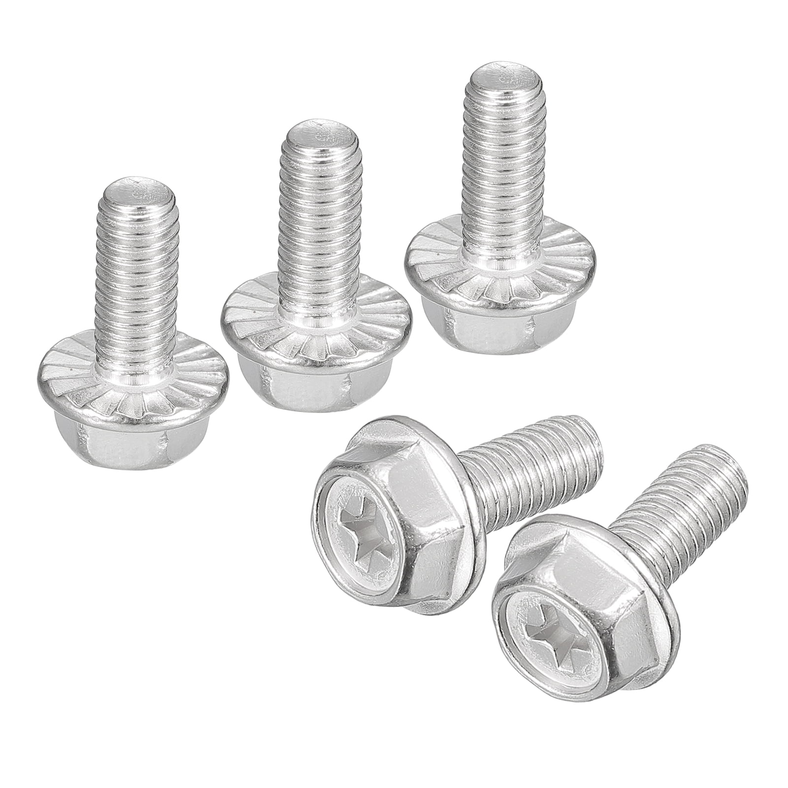 Assorted Purpose M6x14mm Multi-Use Phillips Hex Flange Head Bolts, 20 ...