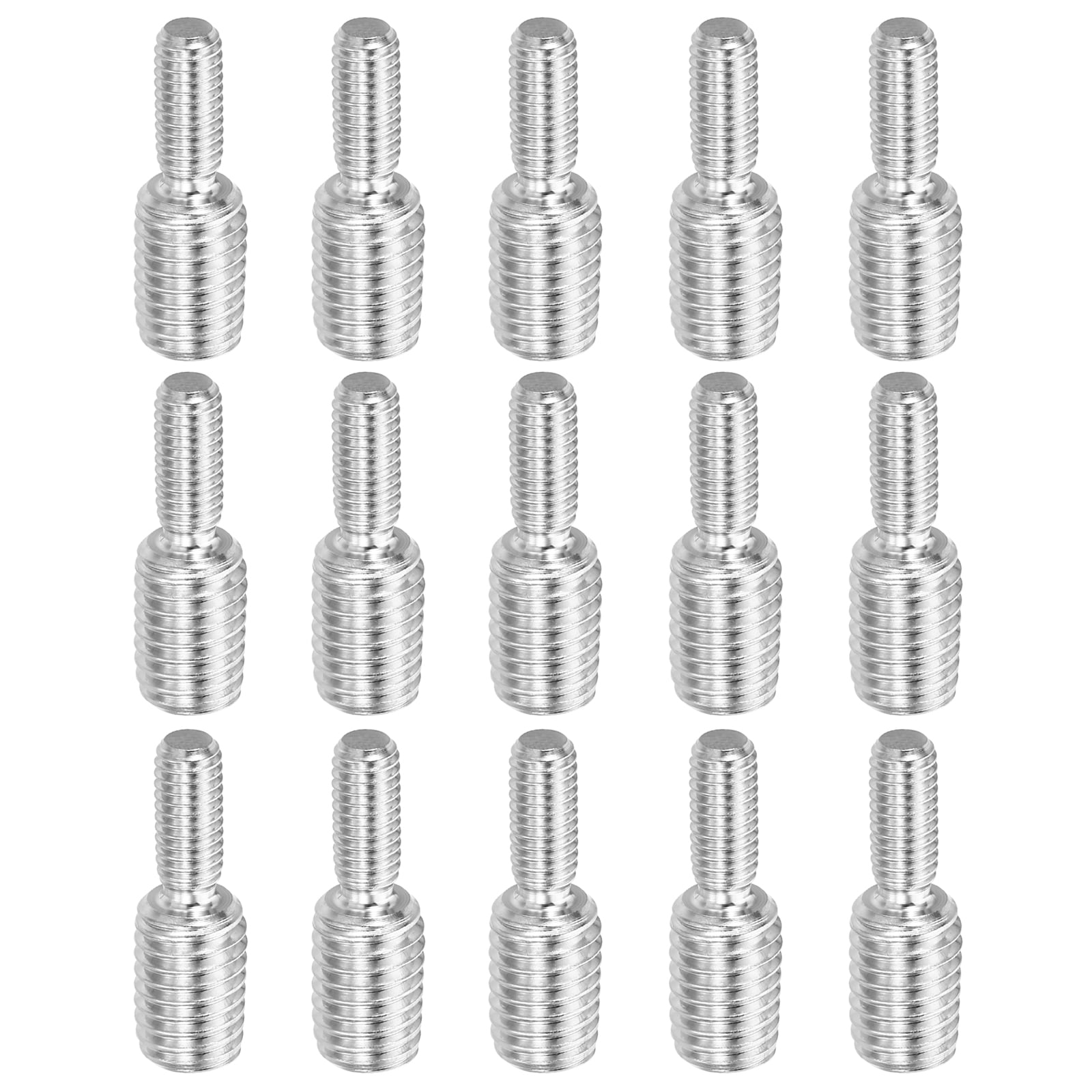 Uxcell M6x15 to M10x15 Double End Threaded Stud Screw Bolt, 15 Pack ...