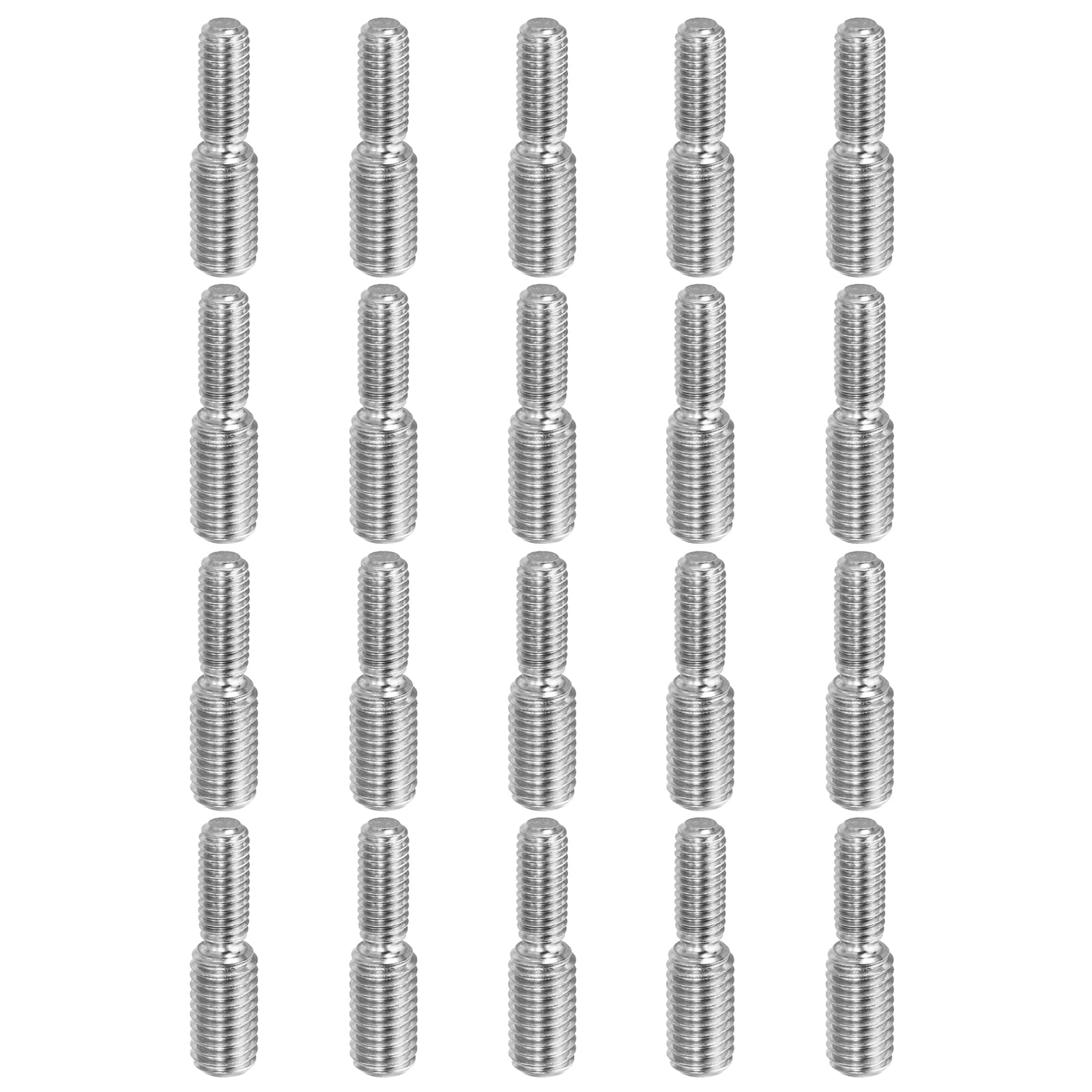 Uxcell M6x15 to M8x15 Double End Threaded Stud Screw Bolt, 20 Pack ...